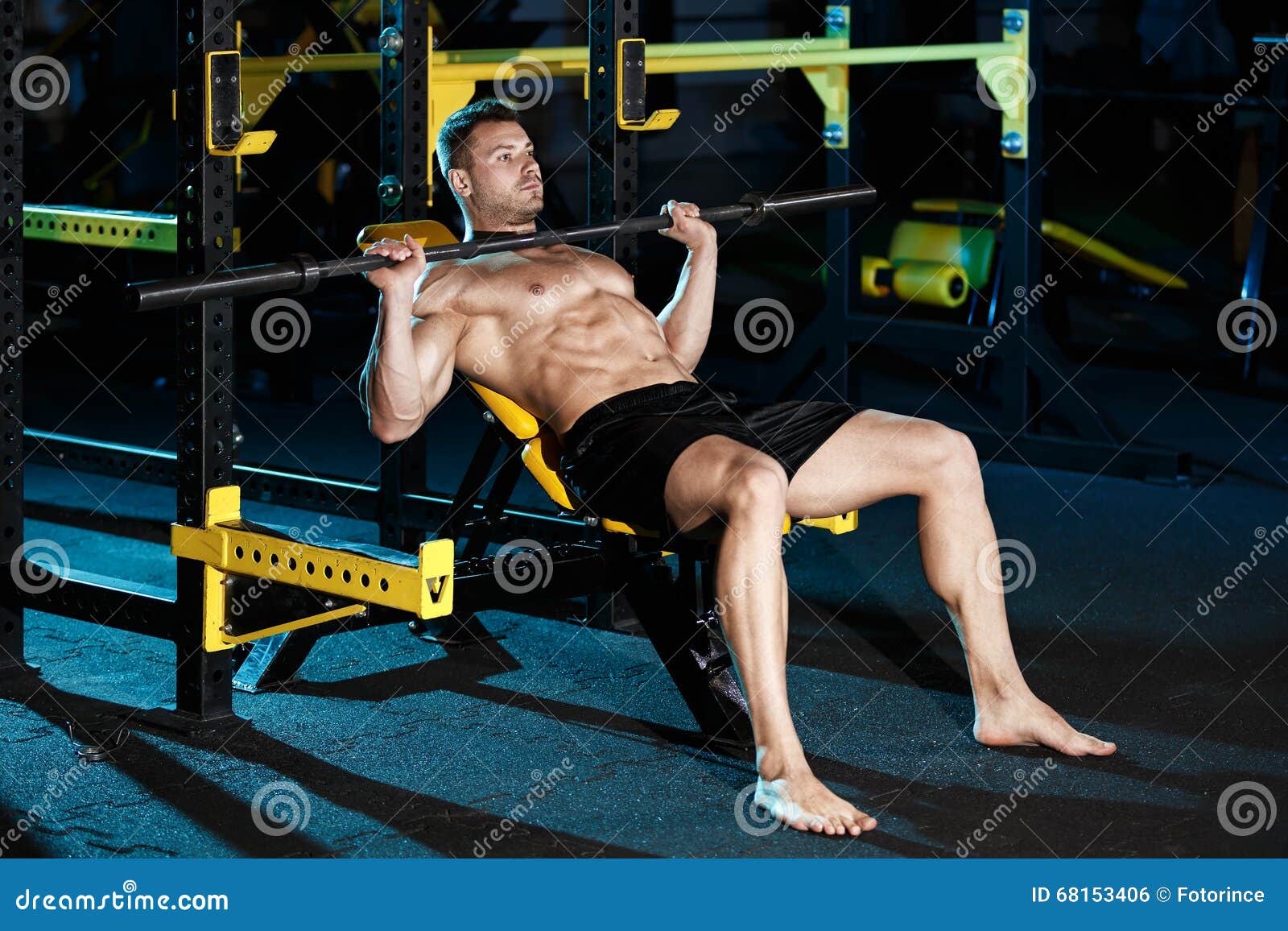 Bodybuilder Exercising with Weights Stock Photo - Image of bodybuilder ...