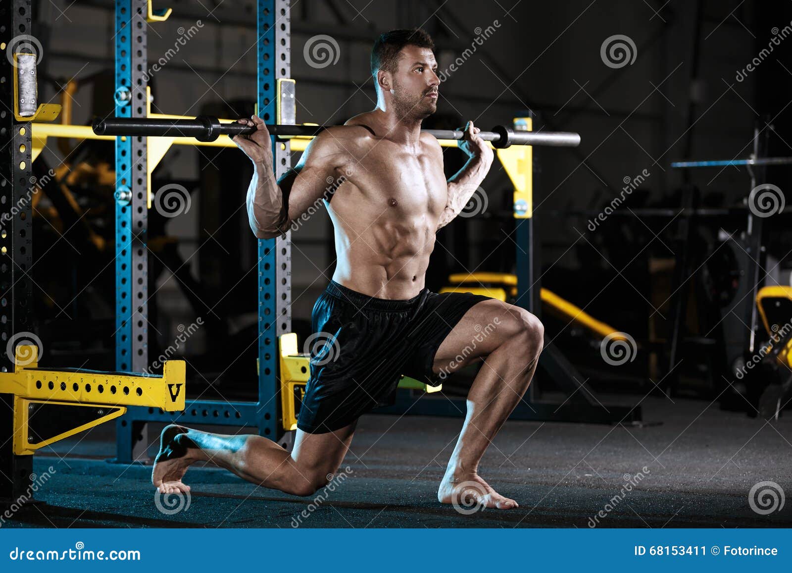 Bodybuilder Exercising with Weights Stock Image - Image of sculpture ...