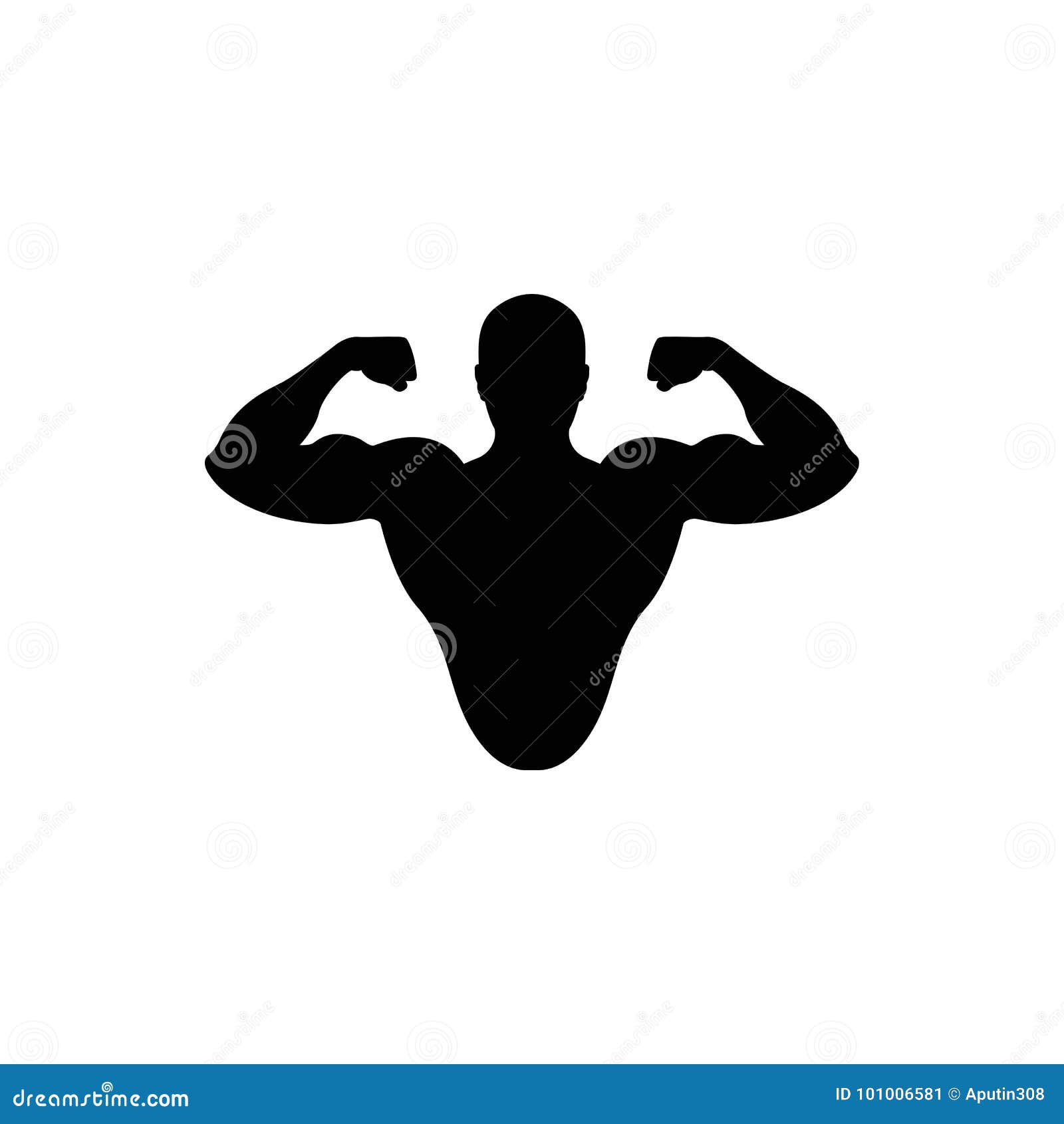 Bodybuilder Figure Silhouette Icon. Torso Vector Stock Vector ...