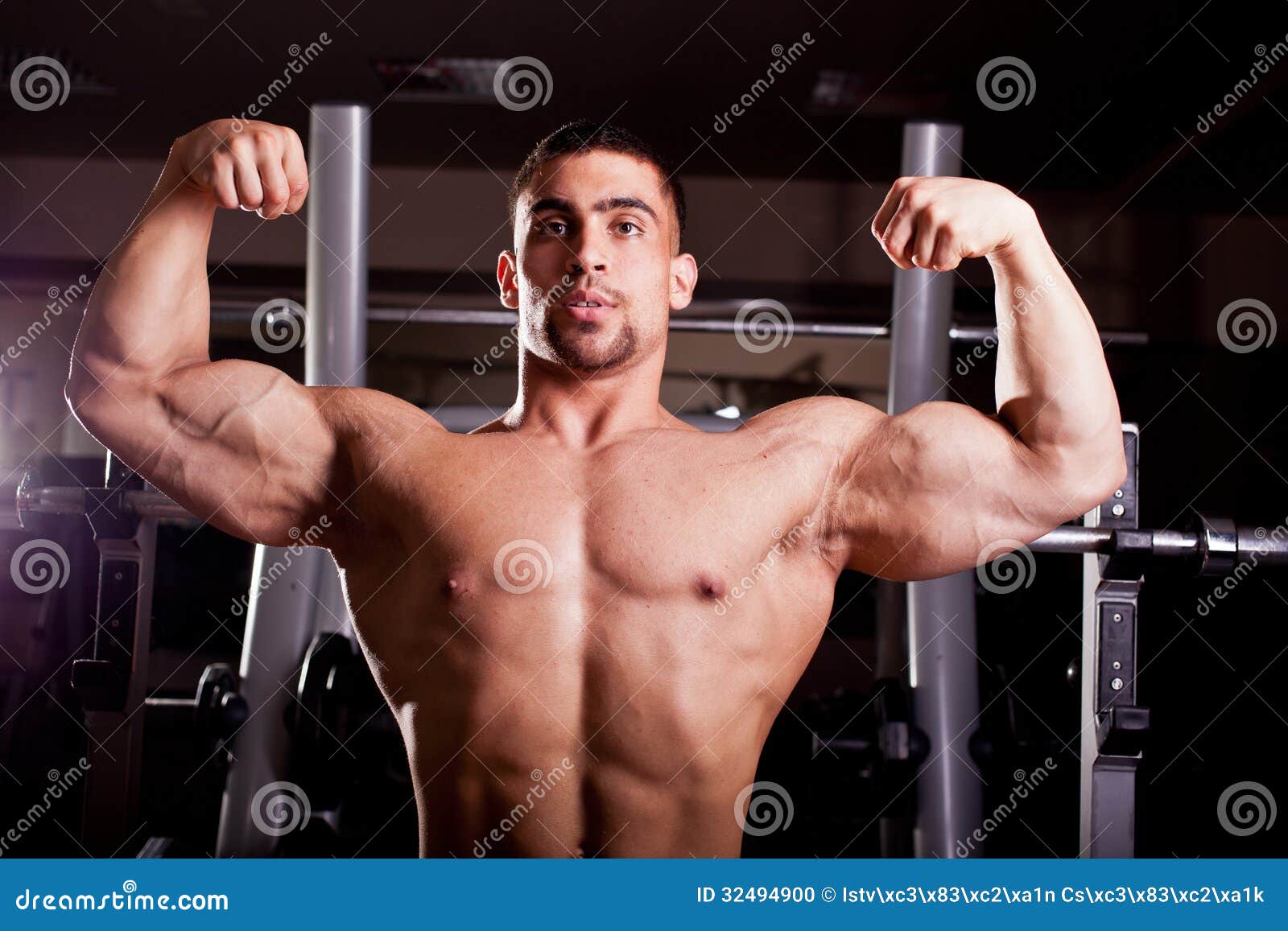 Bodybuilder stock photo. Image of dumbbell, male, sportsman - 32494900
