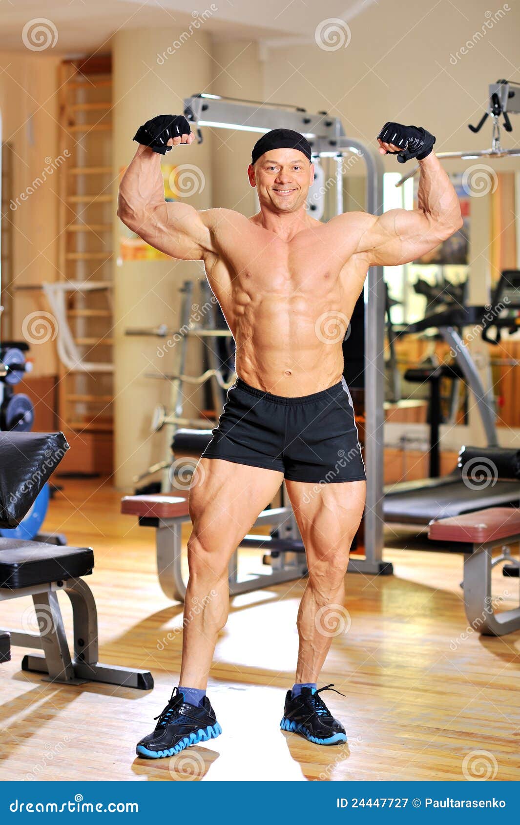 Bodybuilder Flexing His Muscles Stock Image - Image of athletic ...