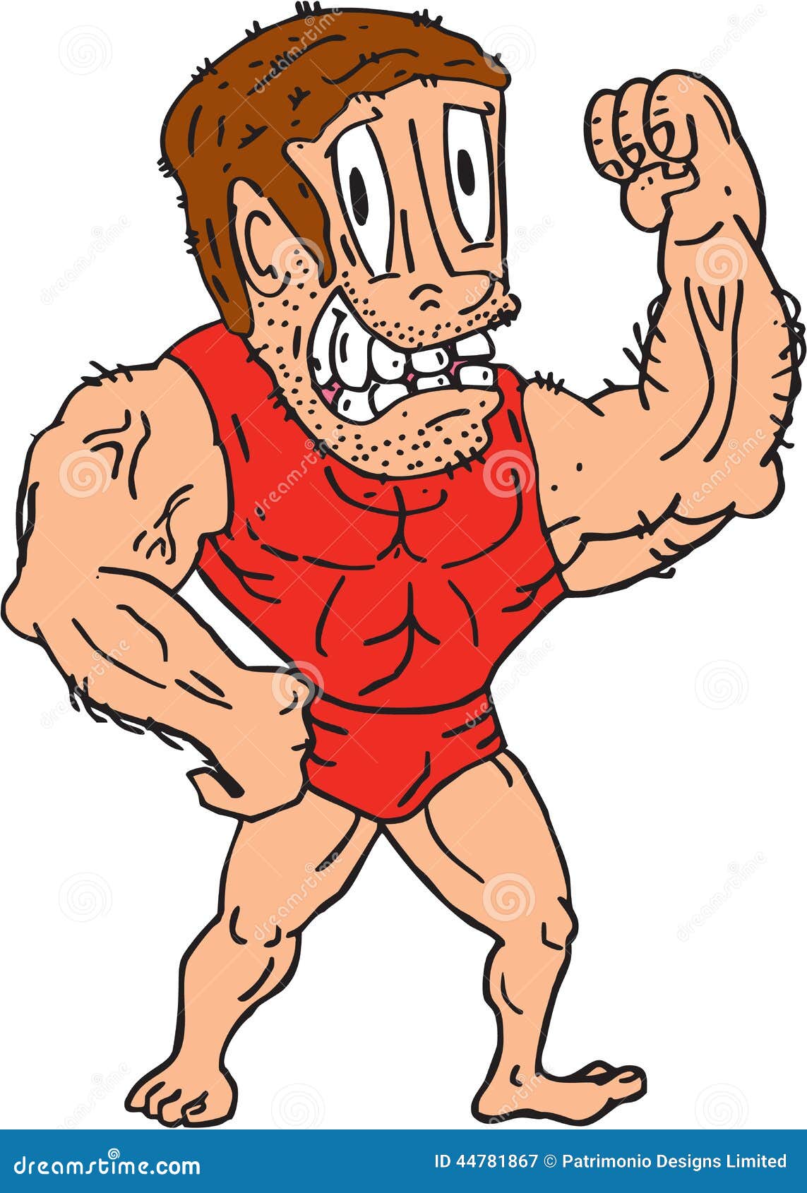 Bodybuilder Flexing Muscles Cartoon | CartoonDealer.com #44781867