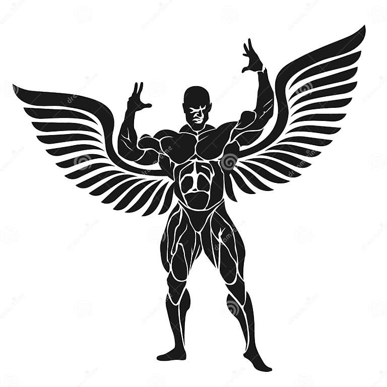 Bodybuilder Flexing Muscles, Vector Illustration Stock Vector ...