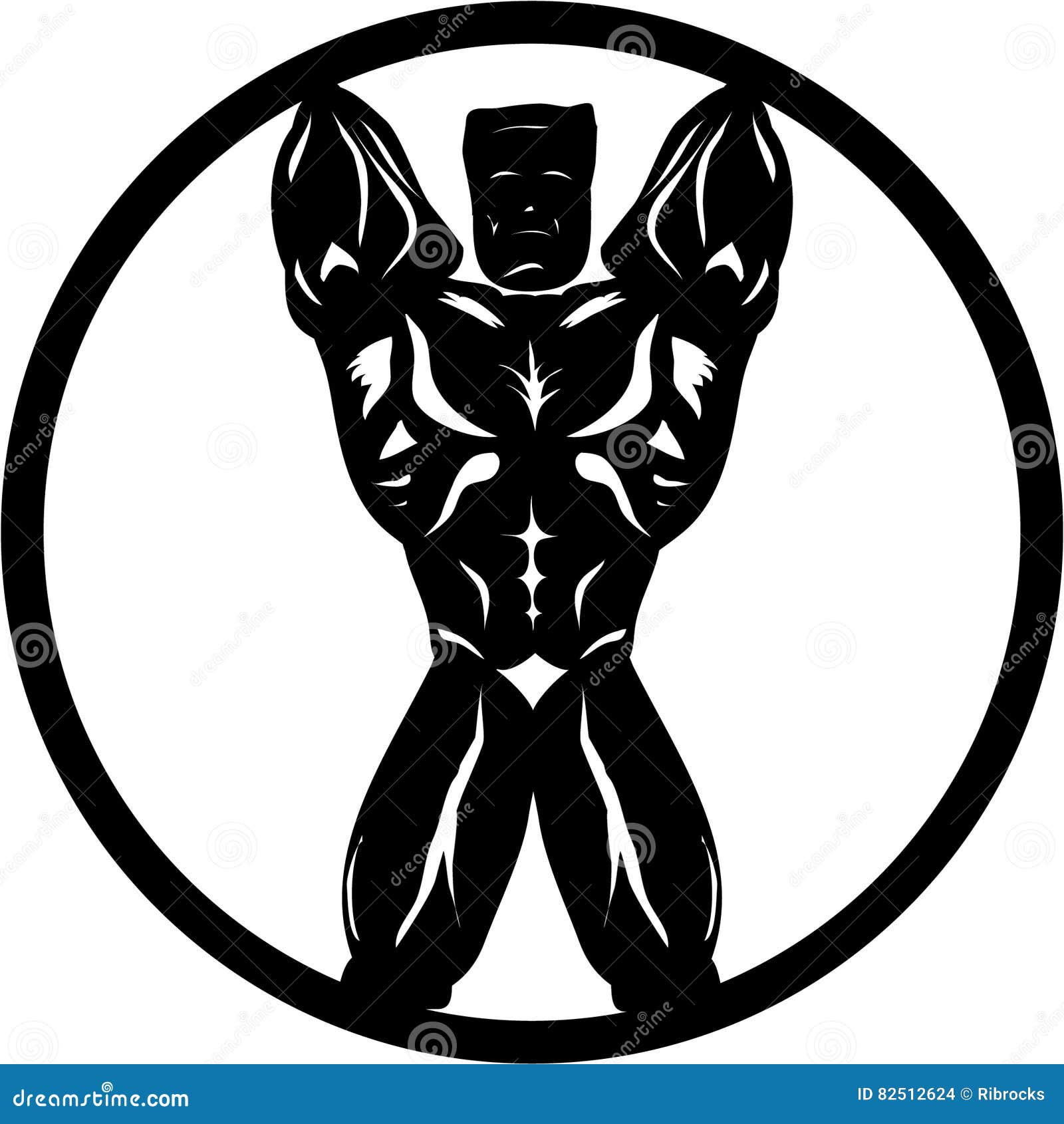 Bodybuilder Front Pose illustration de vecteur. Illustration du ...