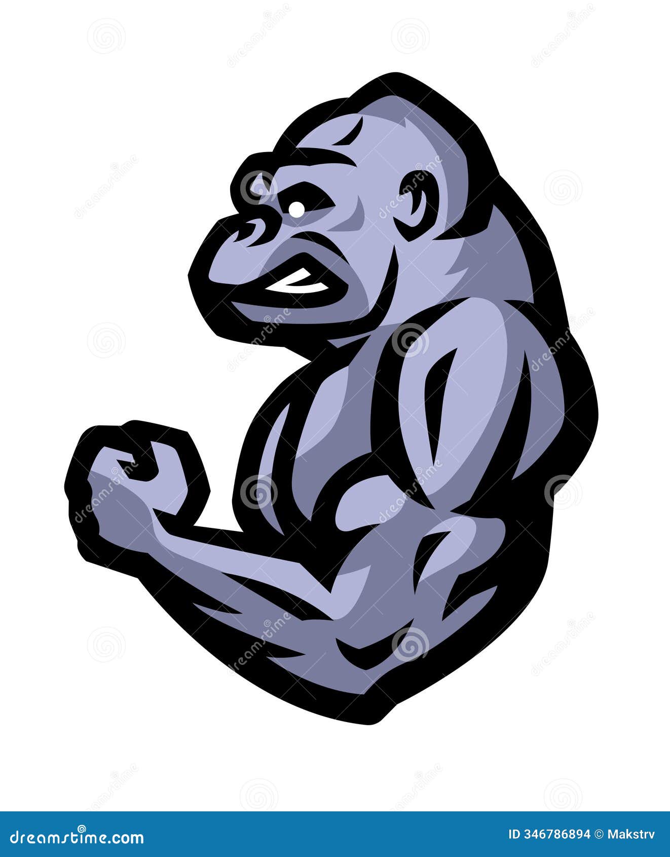 Gorilla Bodybuilder. Set Of Bodybuilding And Fitness Logos. Vector ...