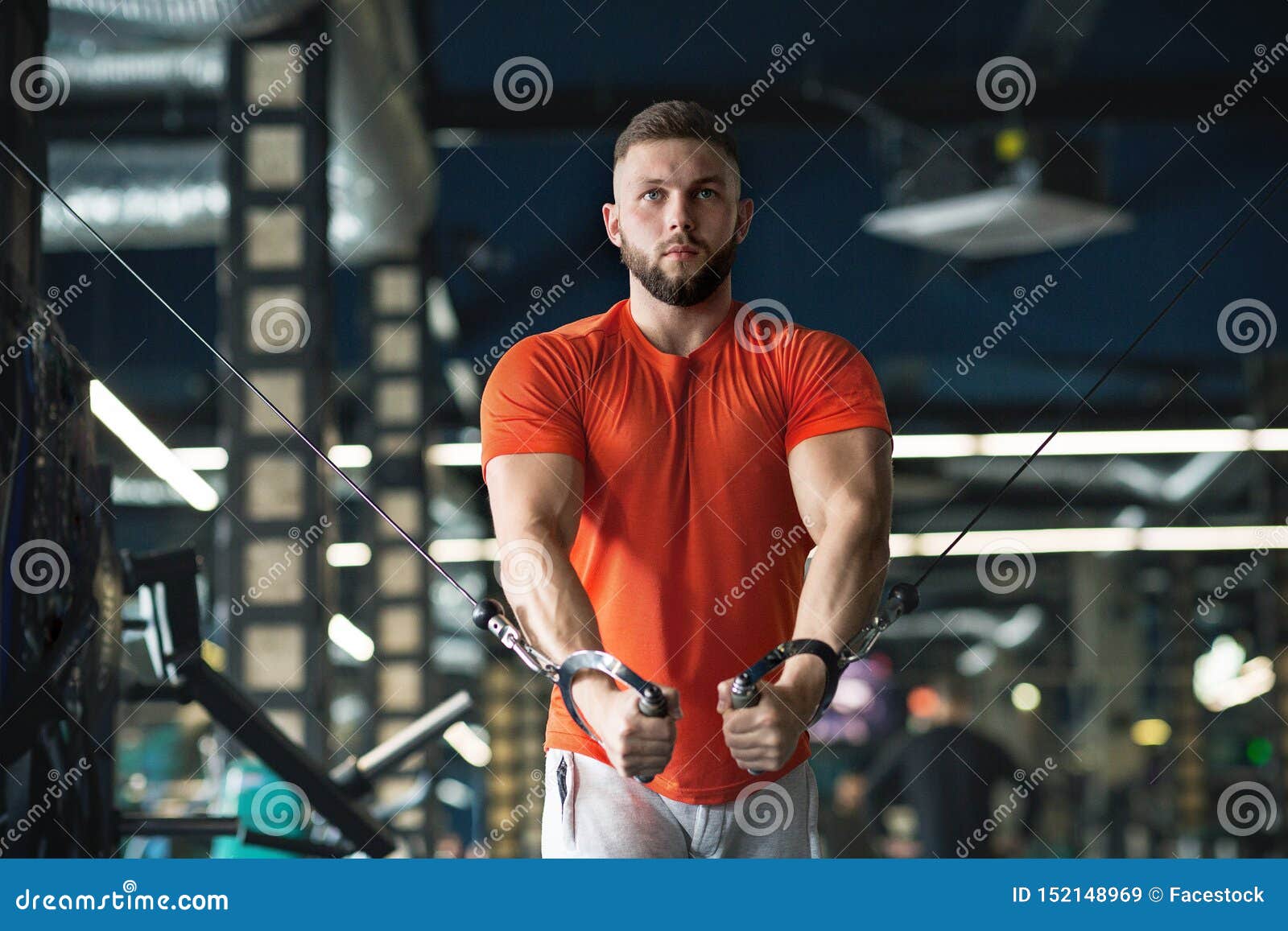 Bodybuilder Guy in Gym Pumping Up Hands Close Up Stock Image - Image of ...