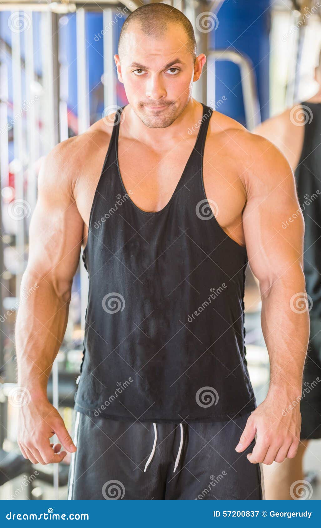 Bodybuilder at gym stock image. Image of background, crossfit - 57200837