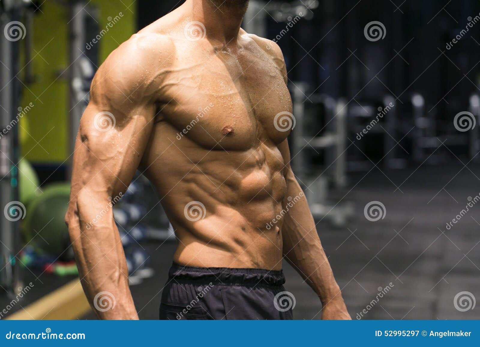 Bodybuilder stock image. Image of centre, arms, heavy - 52995297