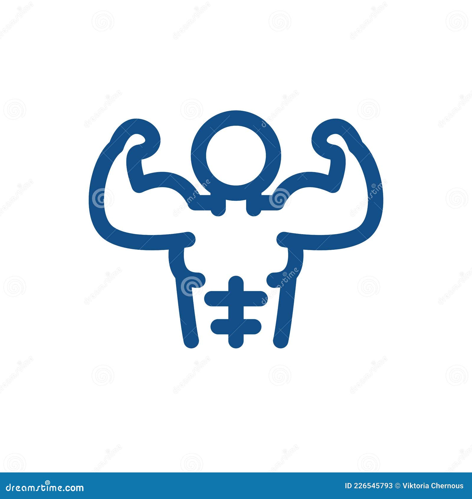 Bodybuilder Icon, Vector Color Line Illustration Stock Vector ...