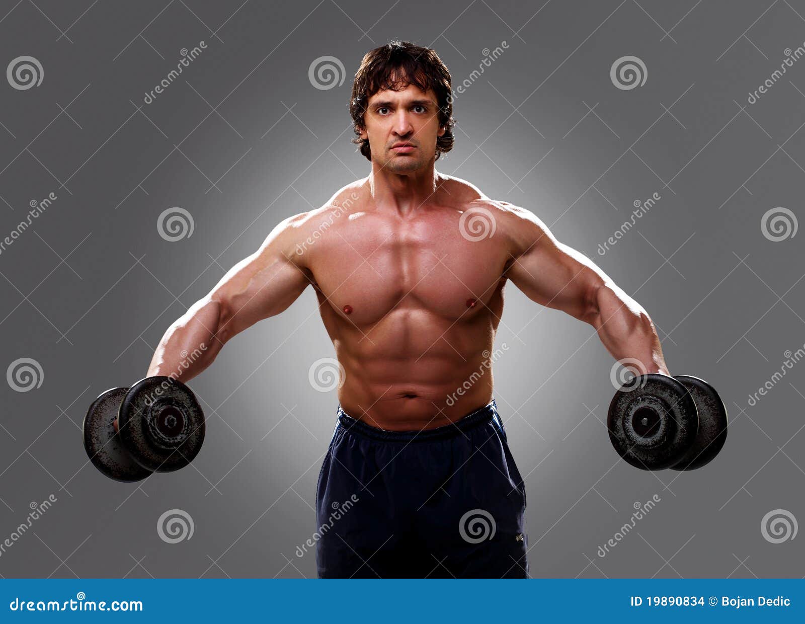 Bodybuilder Lifting Some Weights, Closeup Stock Photo - Image of ...