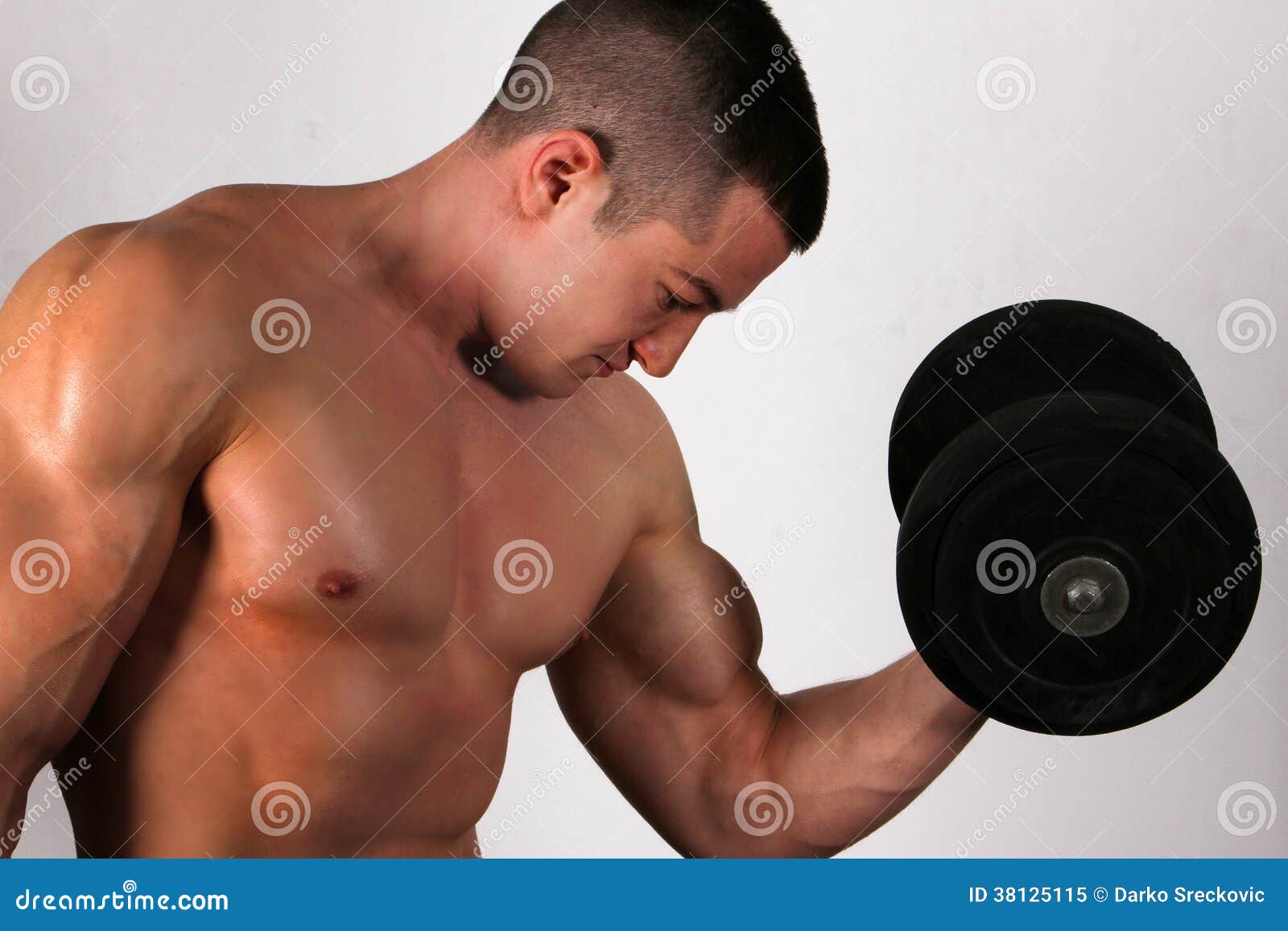 Bodybuilder Lifting Weights Stock Image - Image of adult, body: 38125115