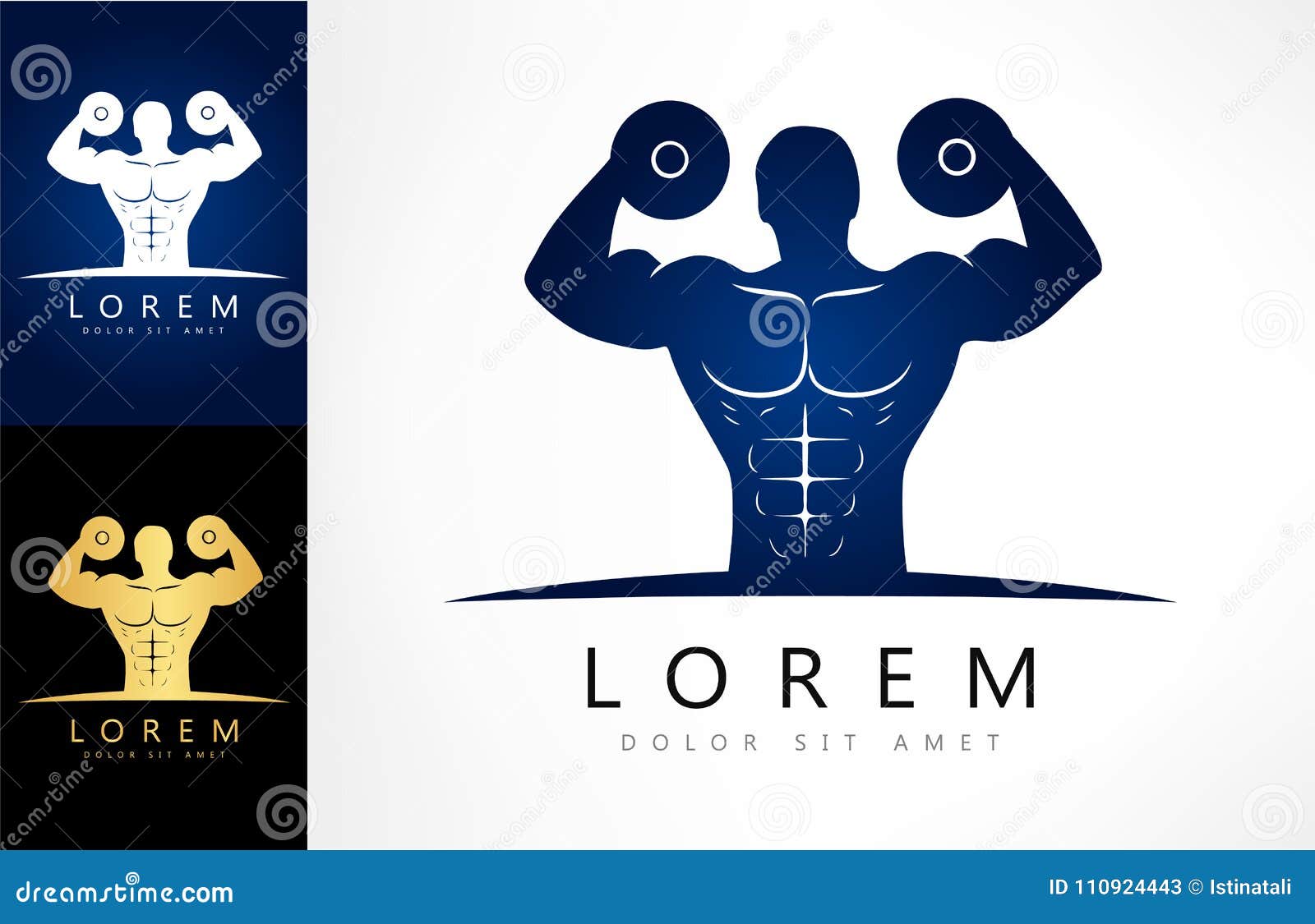 Bodybuilder vector logo stock vector. Illustration of health - 110924443
