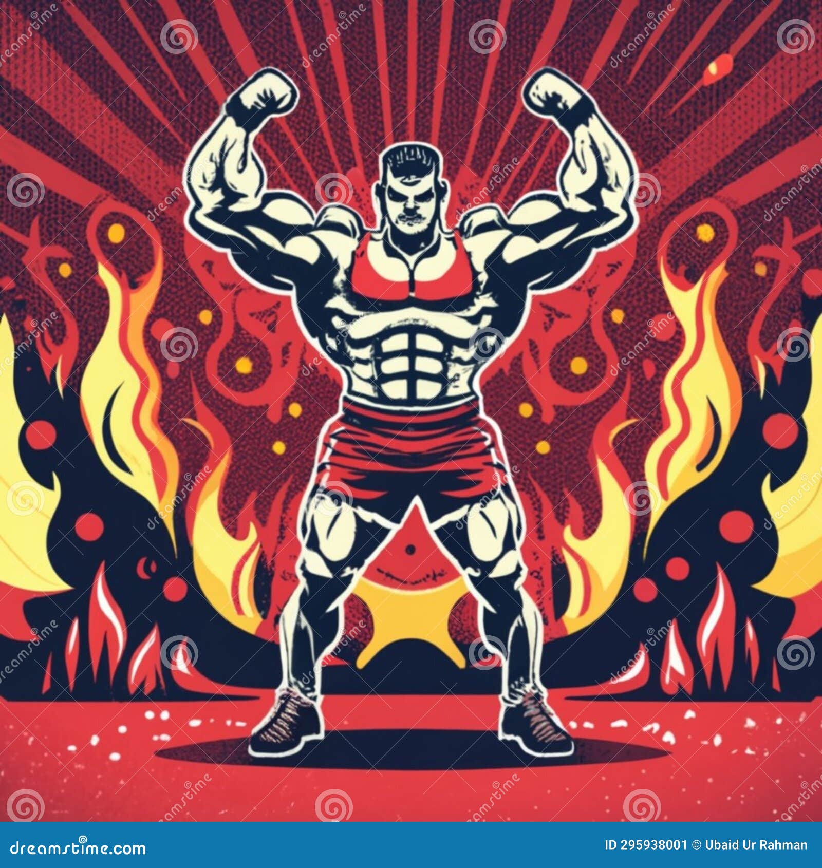 Bodybuilder Man in Angry Mode Stock Vector - Illustration of poster ...