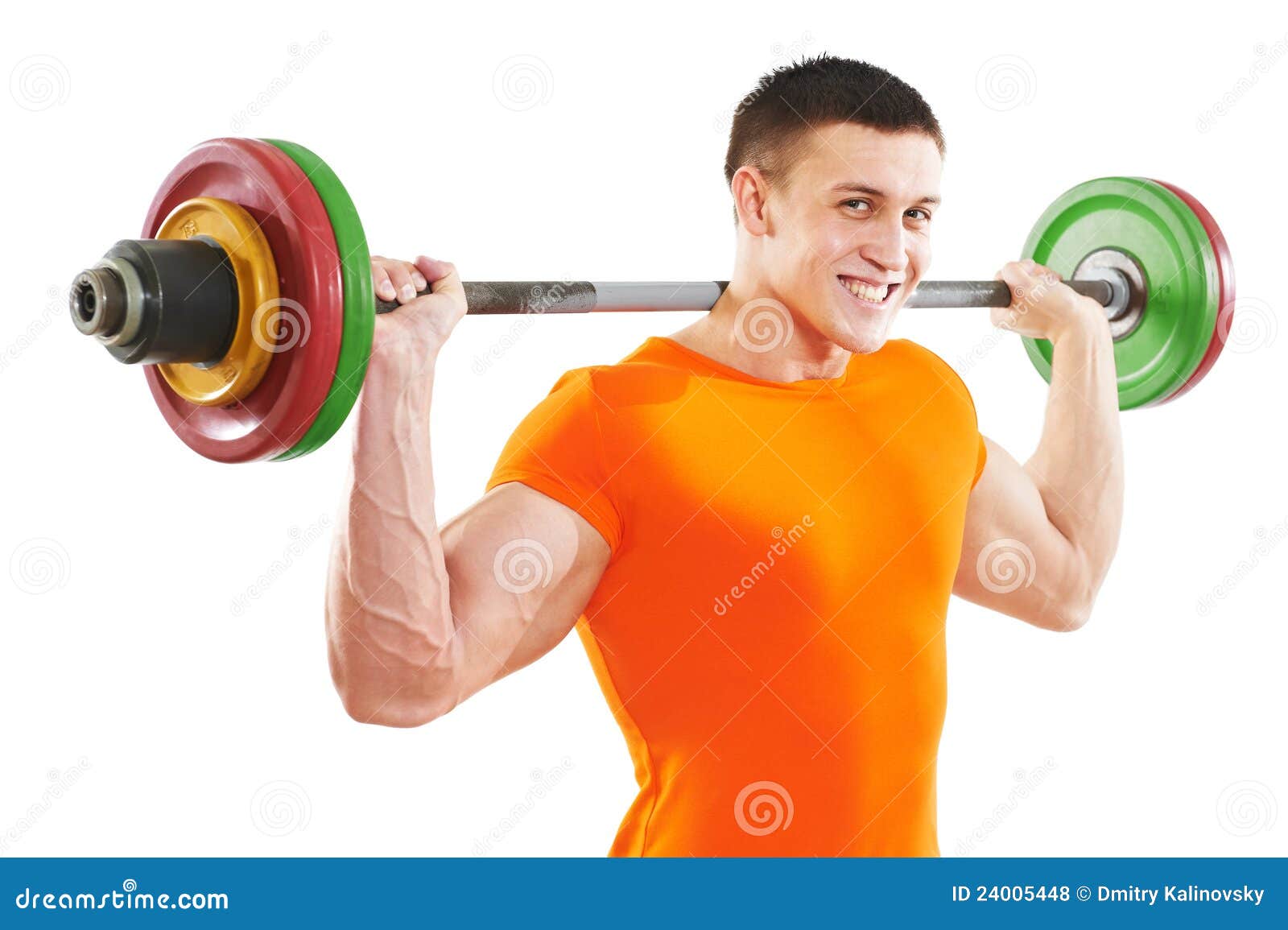 Bodybuilder Man Doing Biceps Muscle Exercises Stock Photo ...