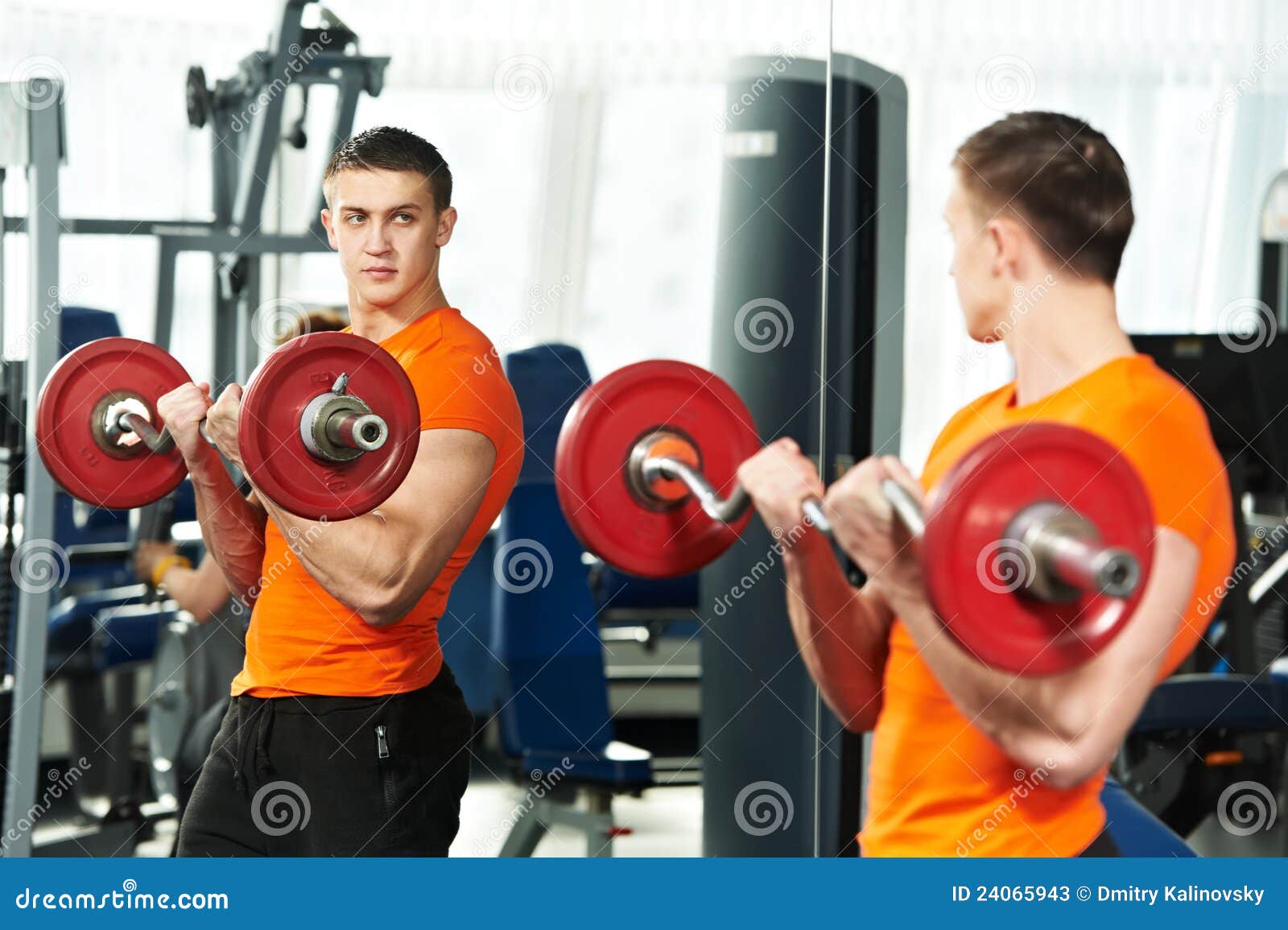 Bodybuilder Man Doing Biceps Muscle Exercises Royalty-Free Stock Photo ...
