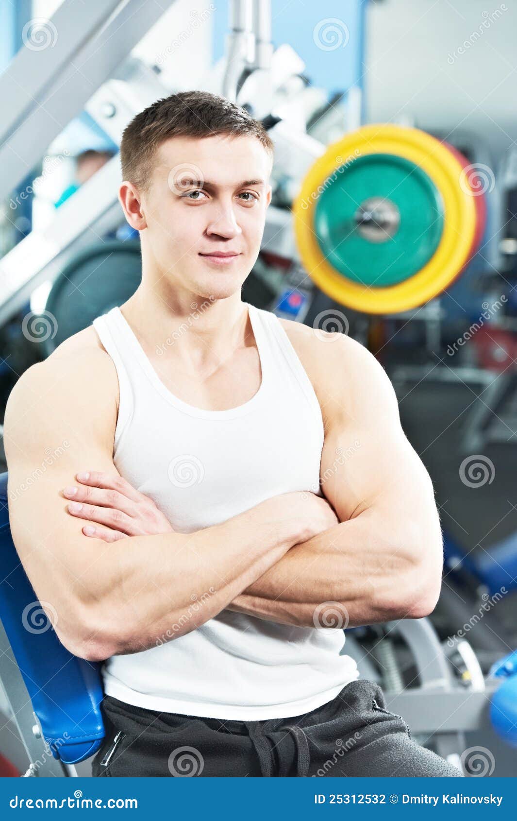 Bodybuilder Man Doing Biceps Muscle Exercises Stock Photo - Image of ...