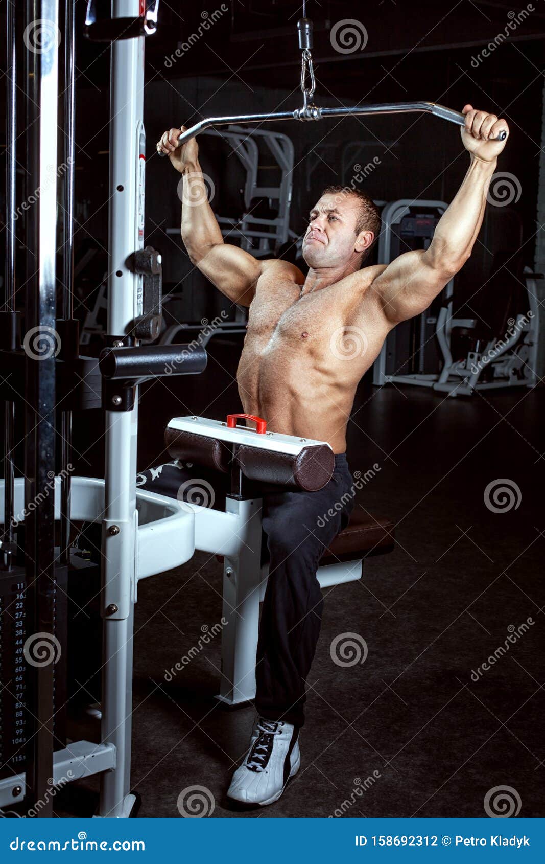 Bodybuilder Man Doing Exercises in the Gym Stock Photo - Image of ...