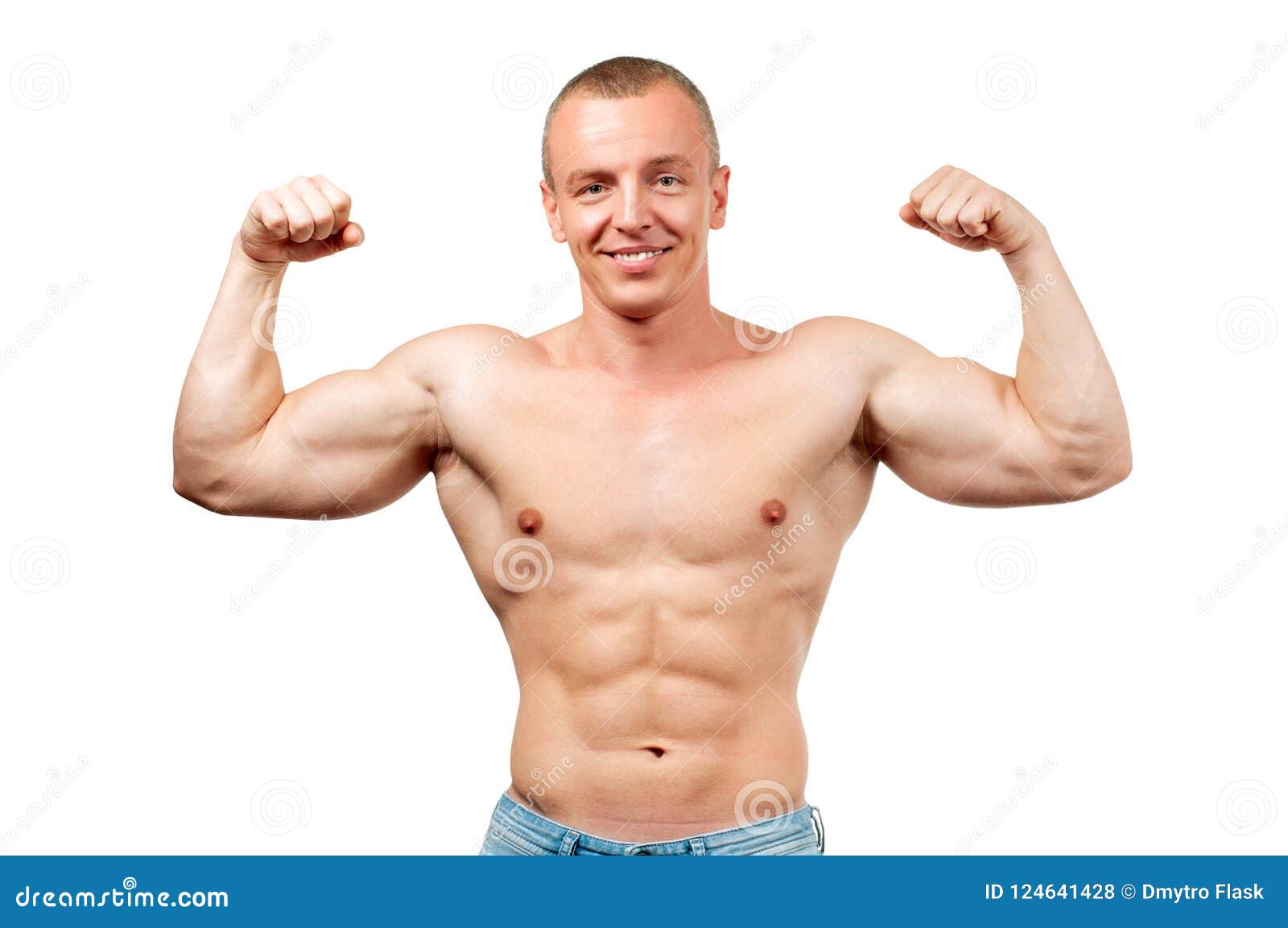 Muscular Man Showing His Great Muscles Stock Photo - Image of biceps ...