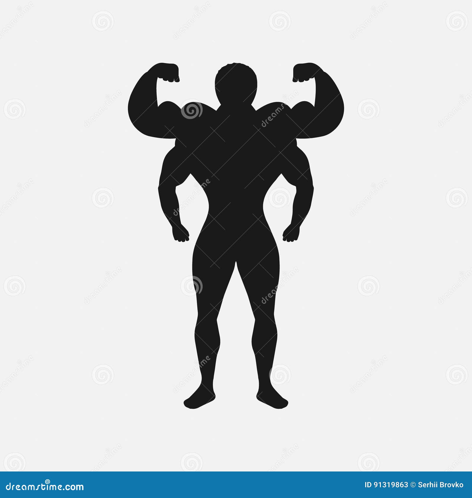 Monster BODYBUILDER On A White Background. Monster With Big Musc ...