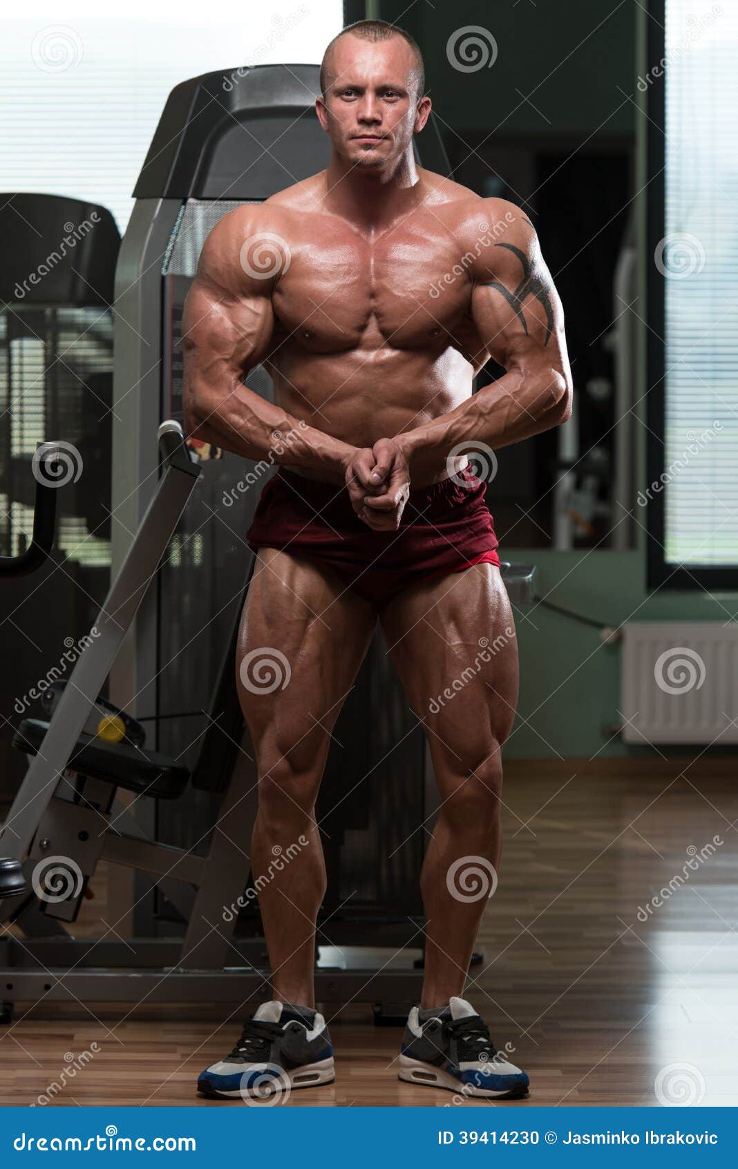 Bodybuilder Performing Most Muscular Pose Stock Photo - Image of body ...
