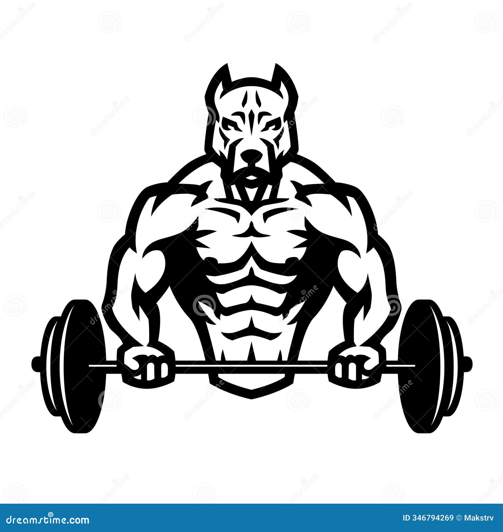 Bodybuilder Pitbull Gym Just Lift It Cartoon Vector | CartoonDealer.com ...