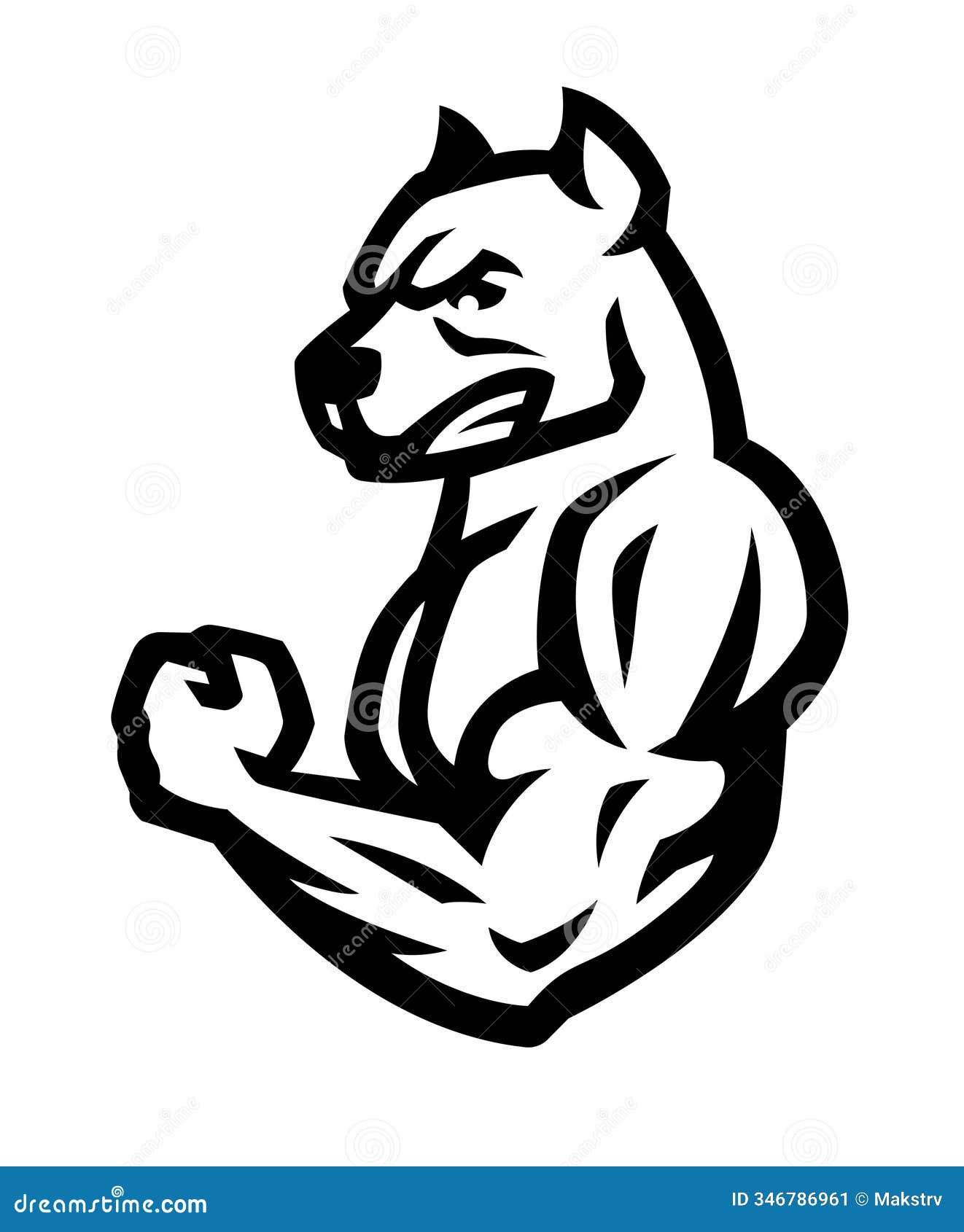 Bodybuilder Pitbull Gym Just Lift It Cartoon Vector | CartoonDealer.com ...