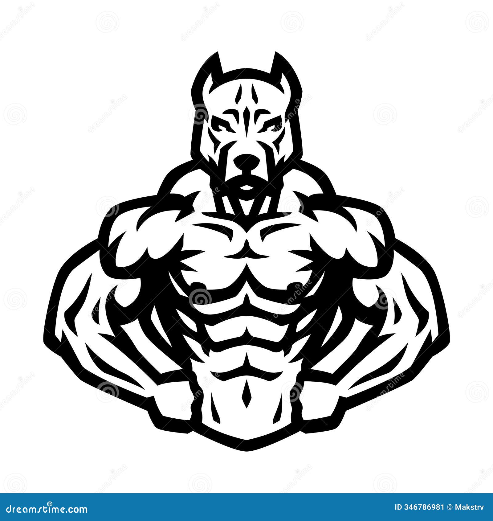Bodybuilder Pitbull Gym Just Lift It Cartoon Vector | CartoonDealer.com ...