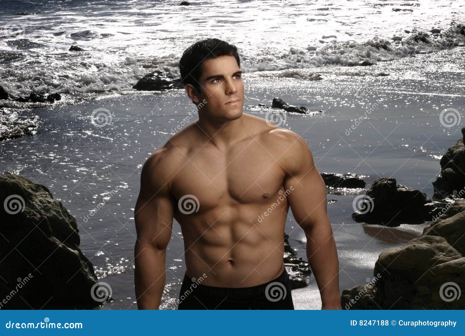 Bodybuilder Portrait stock photo. Image of ocean, beach - 8247188