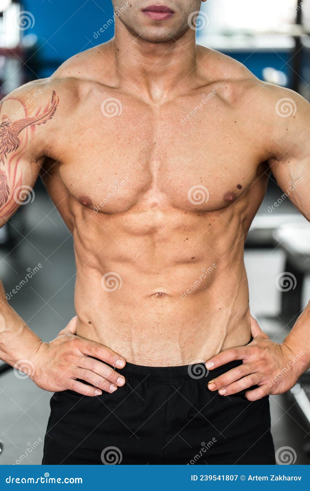 Bodybuilder Posing for the Camera in the Gym. Stock Image - Image of ...