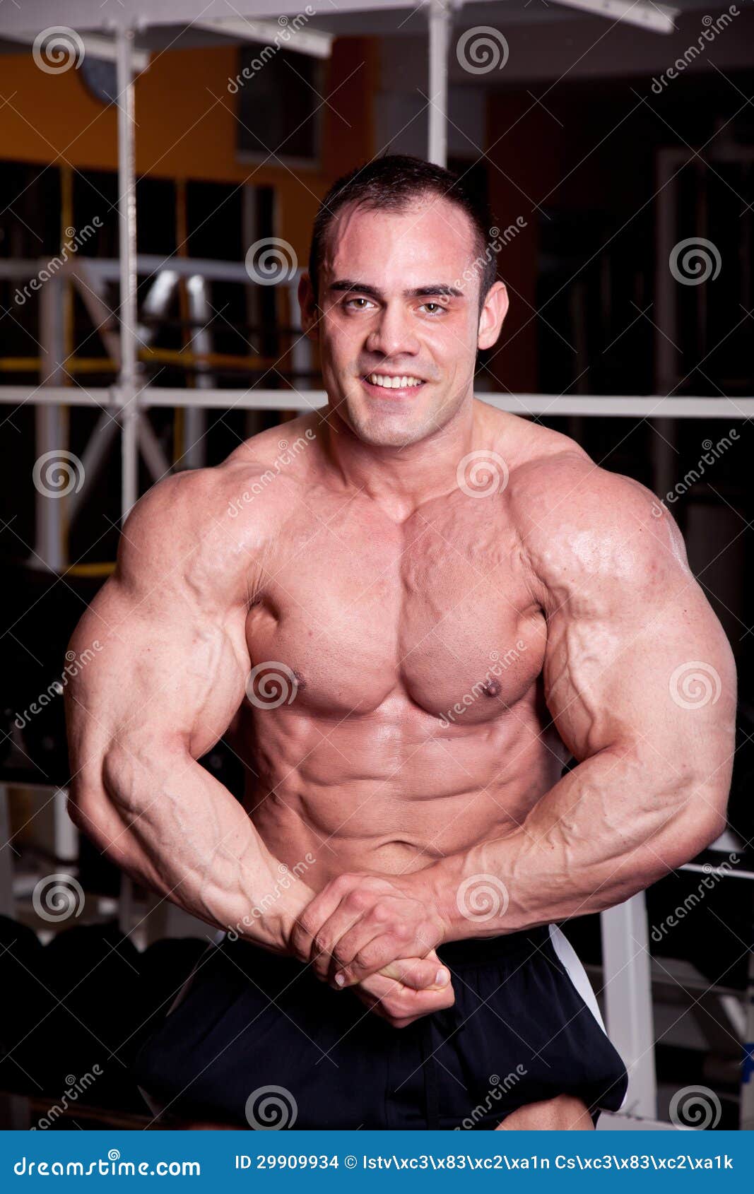 Bodybuilder posing stock photo. Image of happy, body - 29909934