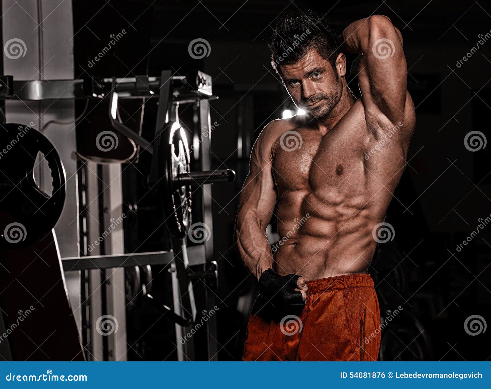 Bodybuilder Man Posing In The Gym Royalty-Free Stock Photo ...
