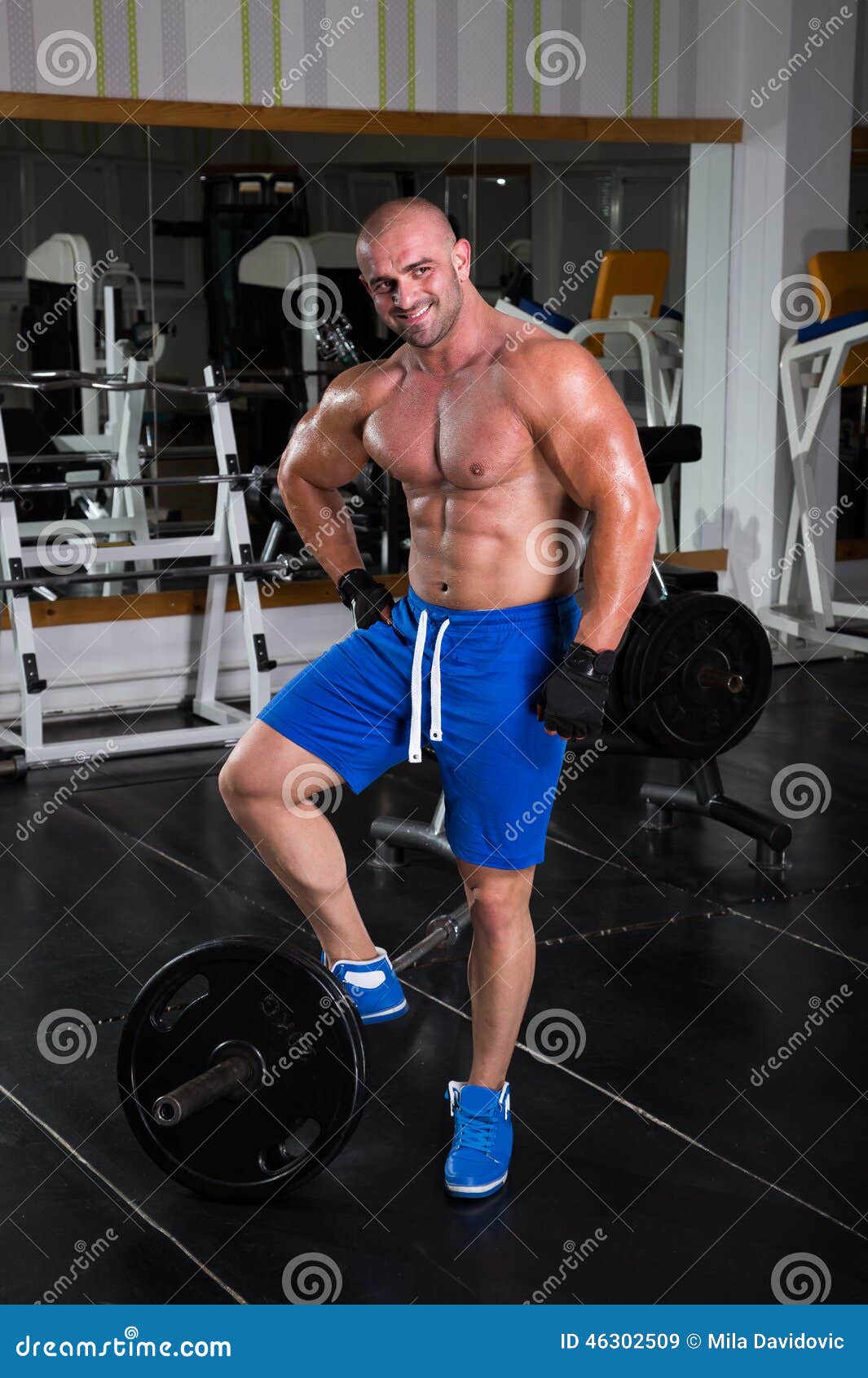 Bodybuilder Posing in the Gym Stock Image - Image of building, human ...