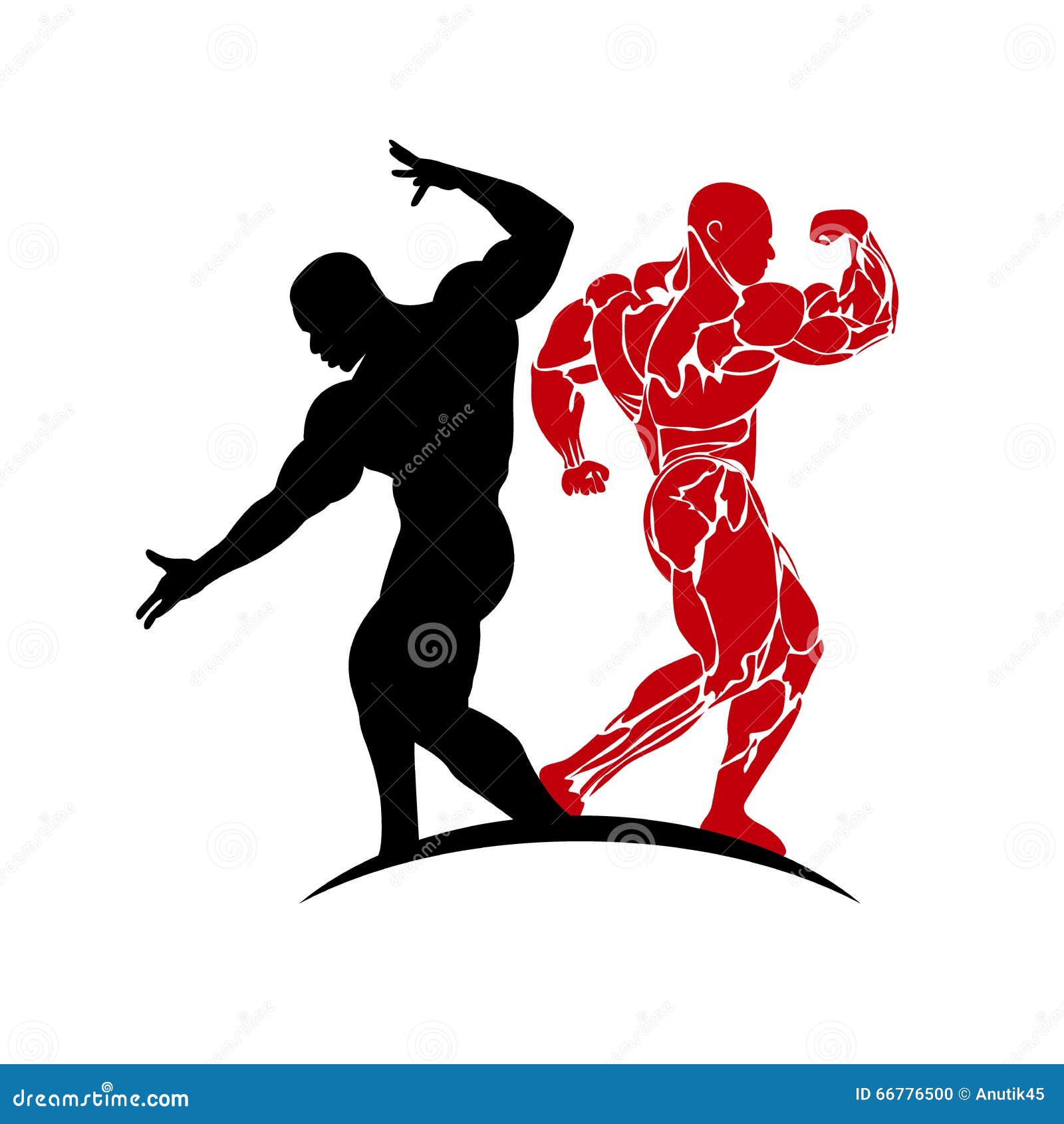 Bodybuilder Posing, Icon, Emblem, Vector Illustration Stock Vector ...
