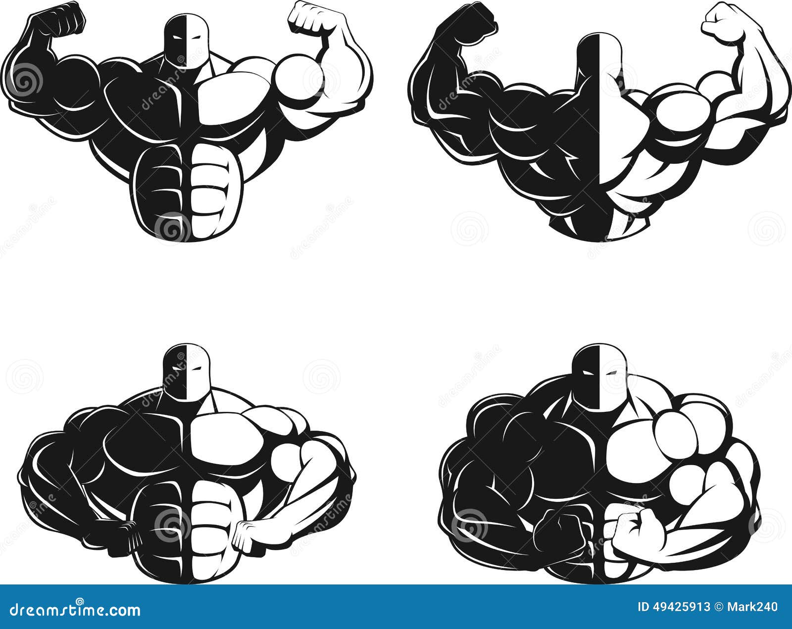 Bodybuilder posing stock vector. Illustration of cartoon - 49425913