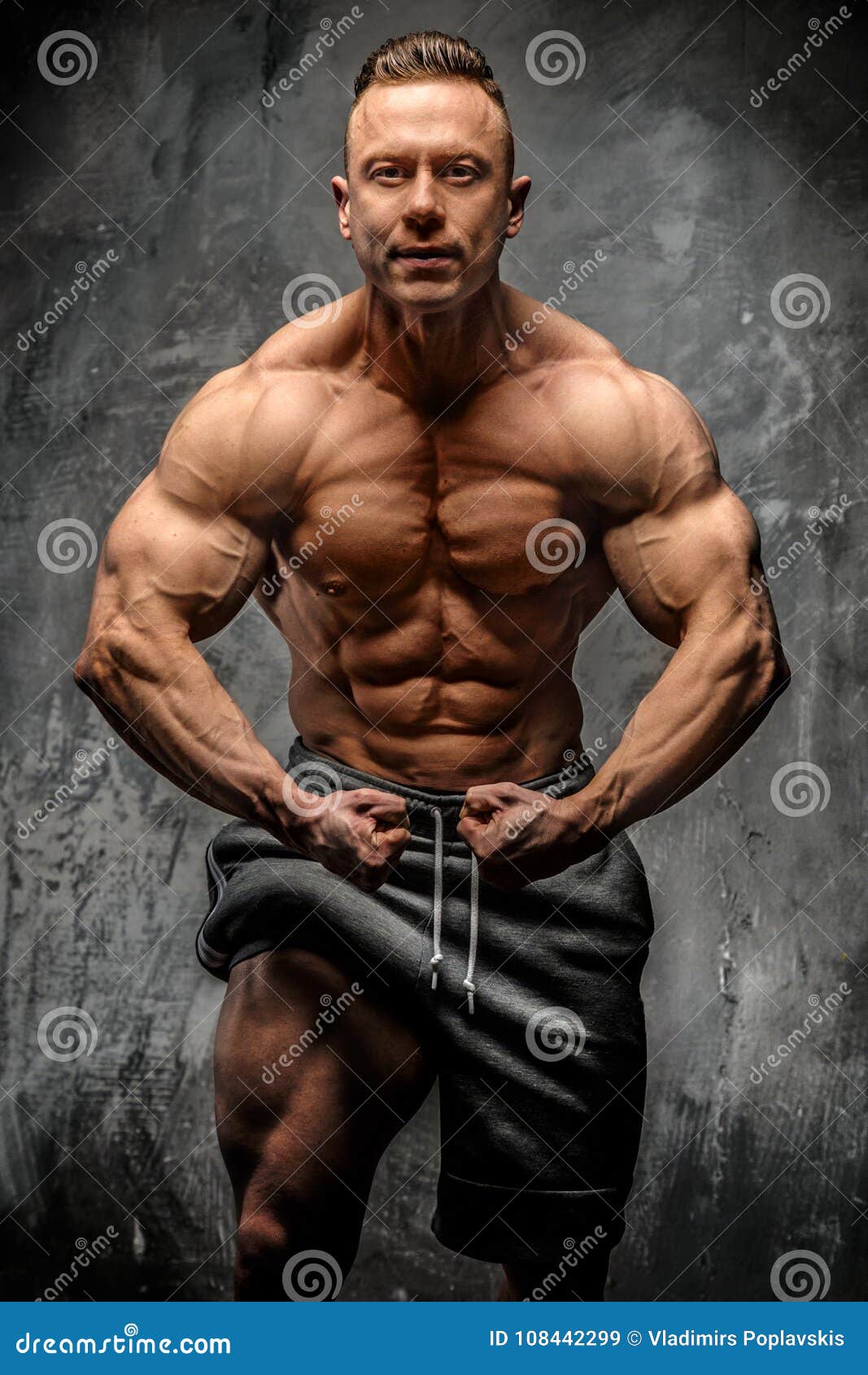 Bodybuilders Posing in Studio Stock Image - Image of power, healthy ...