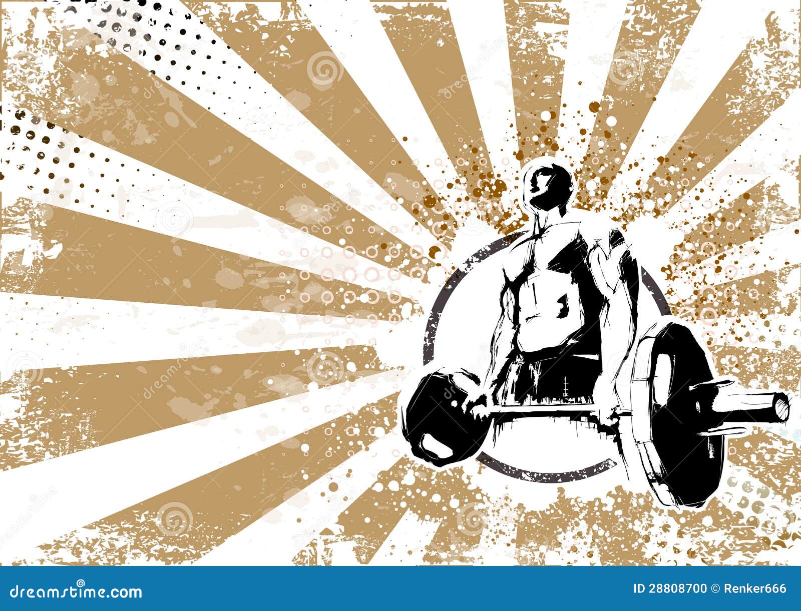 Sketching Bodybuilder Cartoon Vector | CartoonDealer.com #12065253