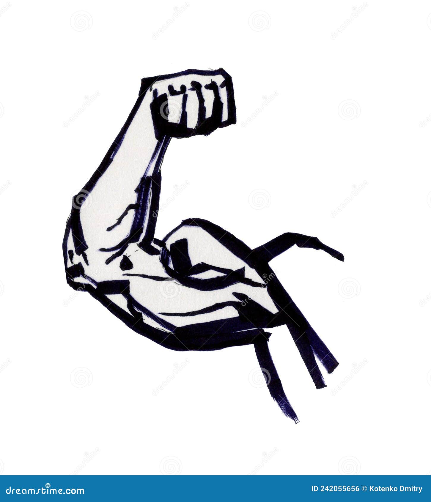 Bodybuilder`s Hand in Biceps Pose. Winning the Competition. Stock ...