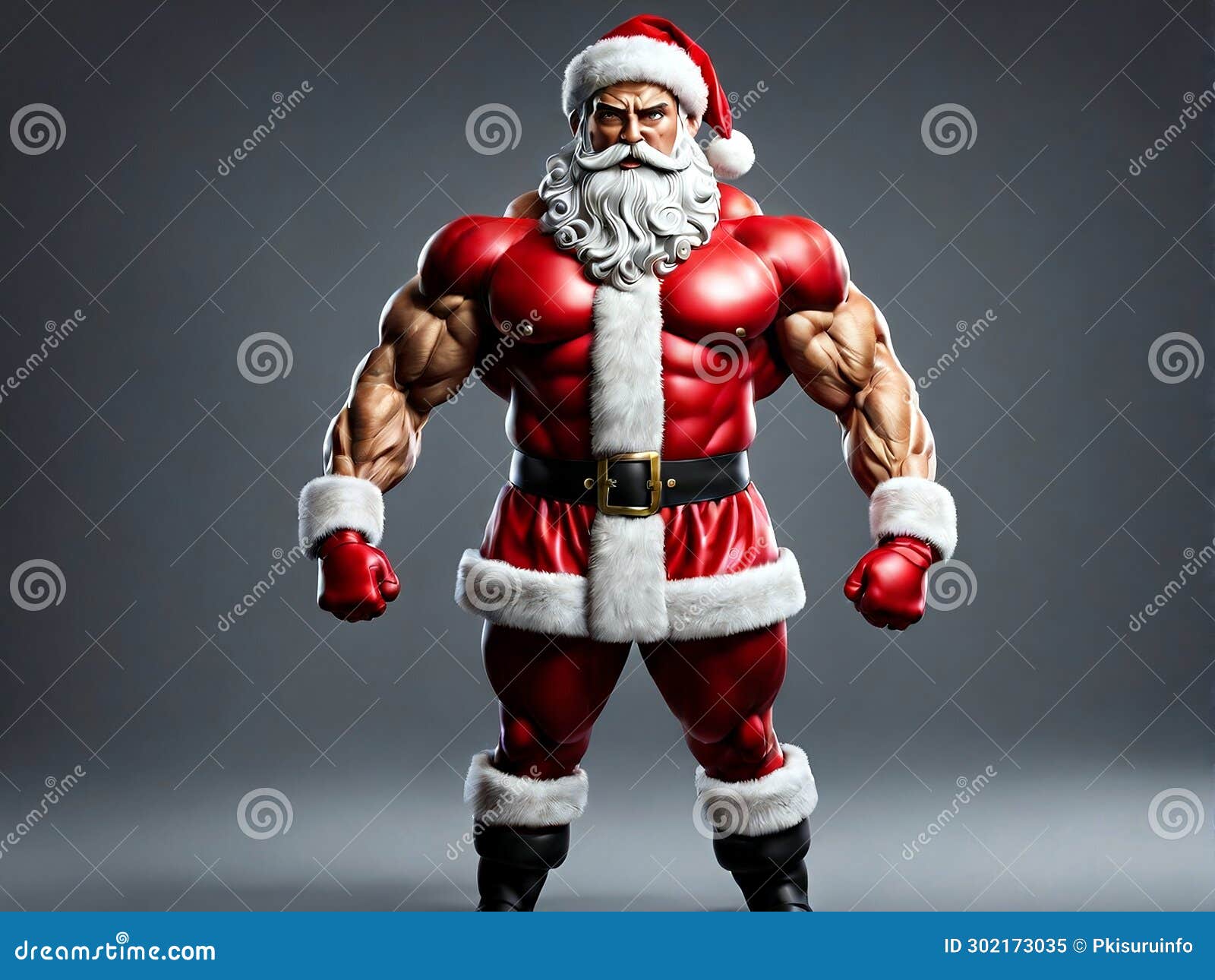 Bodybuilder Santa Claus. Festive Muscles in Full Display Stock ...