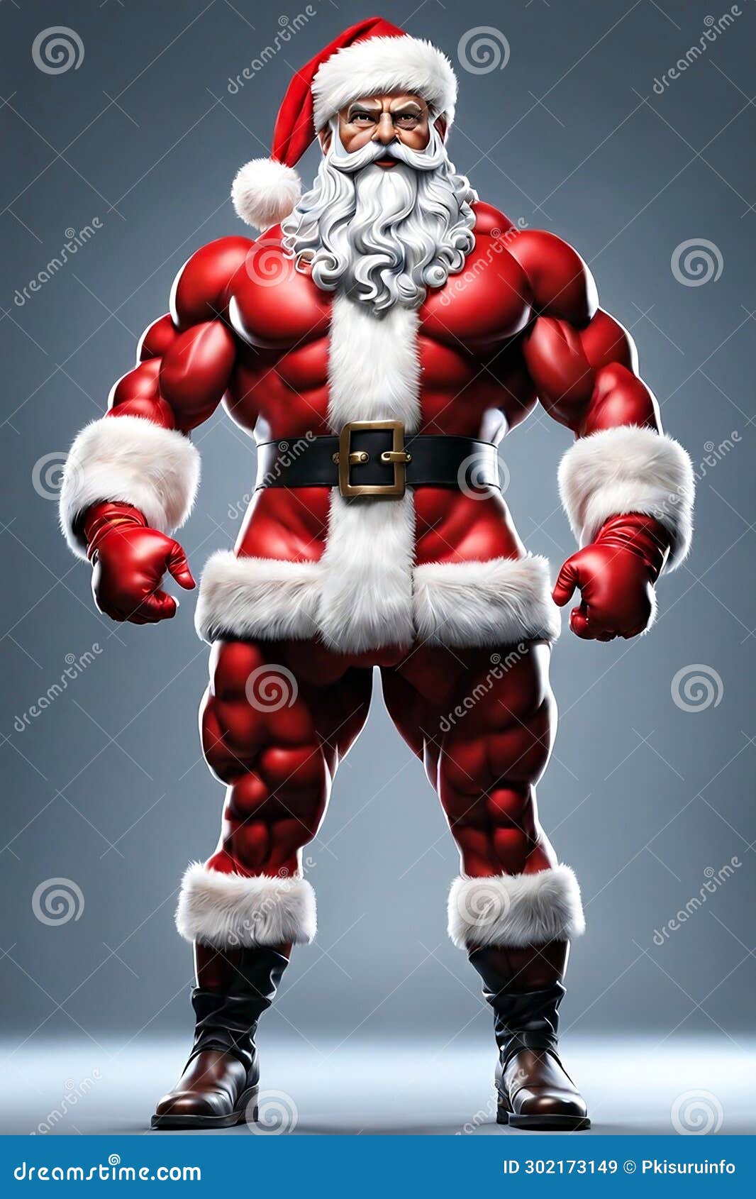 Bodybuilder Santa Claus. Festive Muscles in Full Display Stock ...
