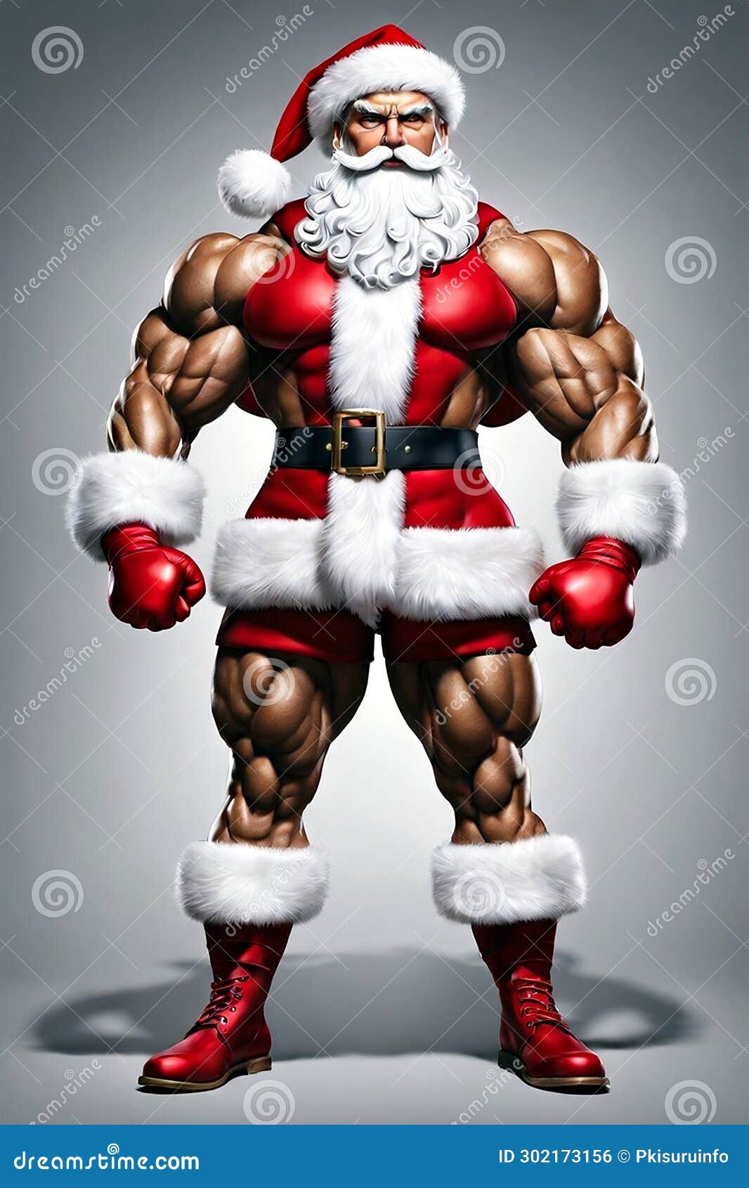 Bodybuilder Santa Claus. Festive Muscles in Full Display Stock ...