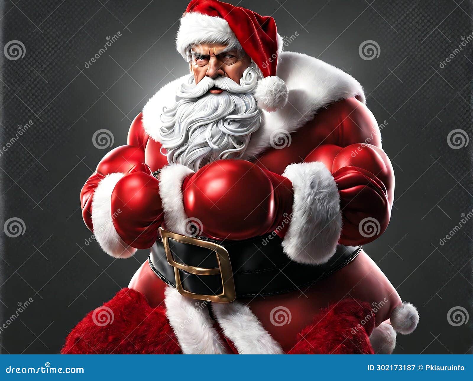 Bodybuilder Santa Claus. Festive Muscles in Full Display Stock ...