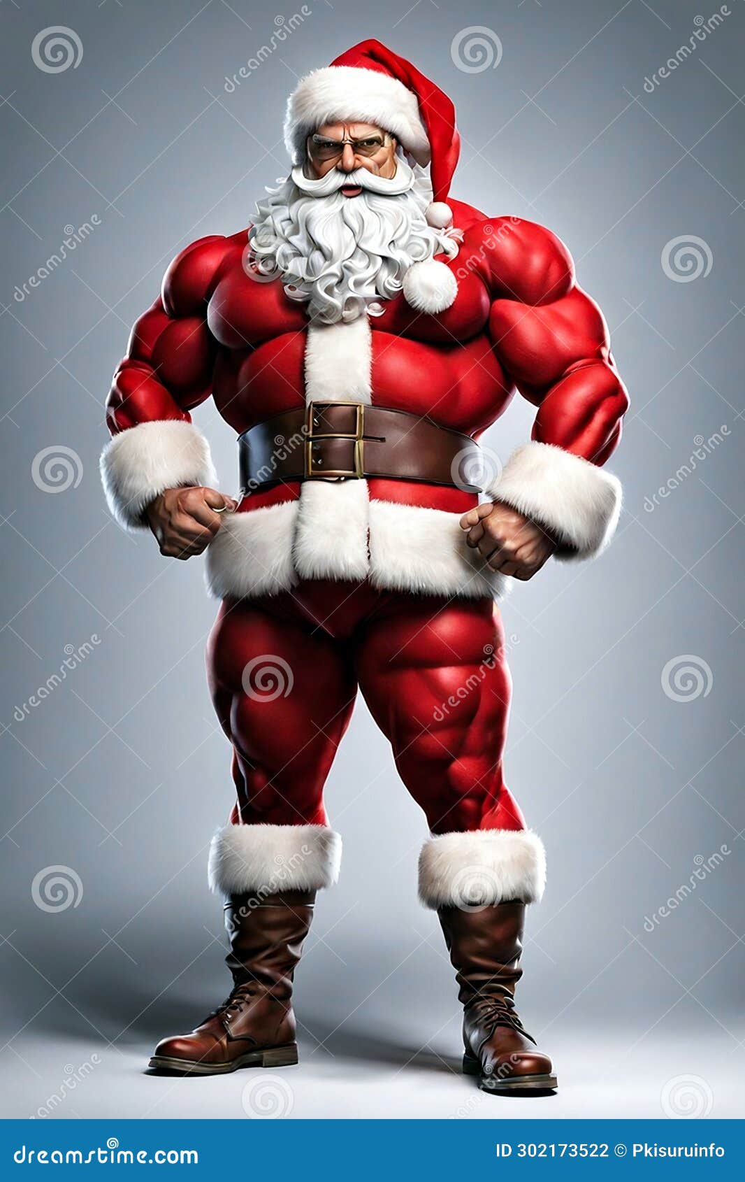 Bodybuilder Santa Claus. Festive Muscles in Full Display Stock ...