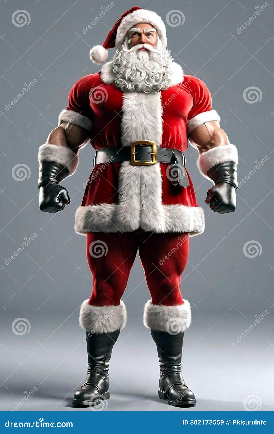 Bodybuilder Santa Claus. Festive Muscles in Full Display Stock ...