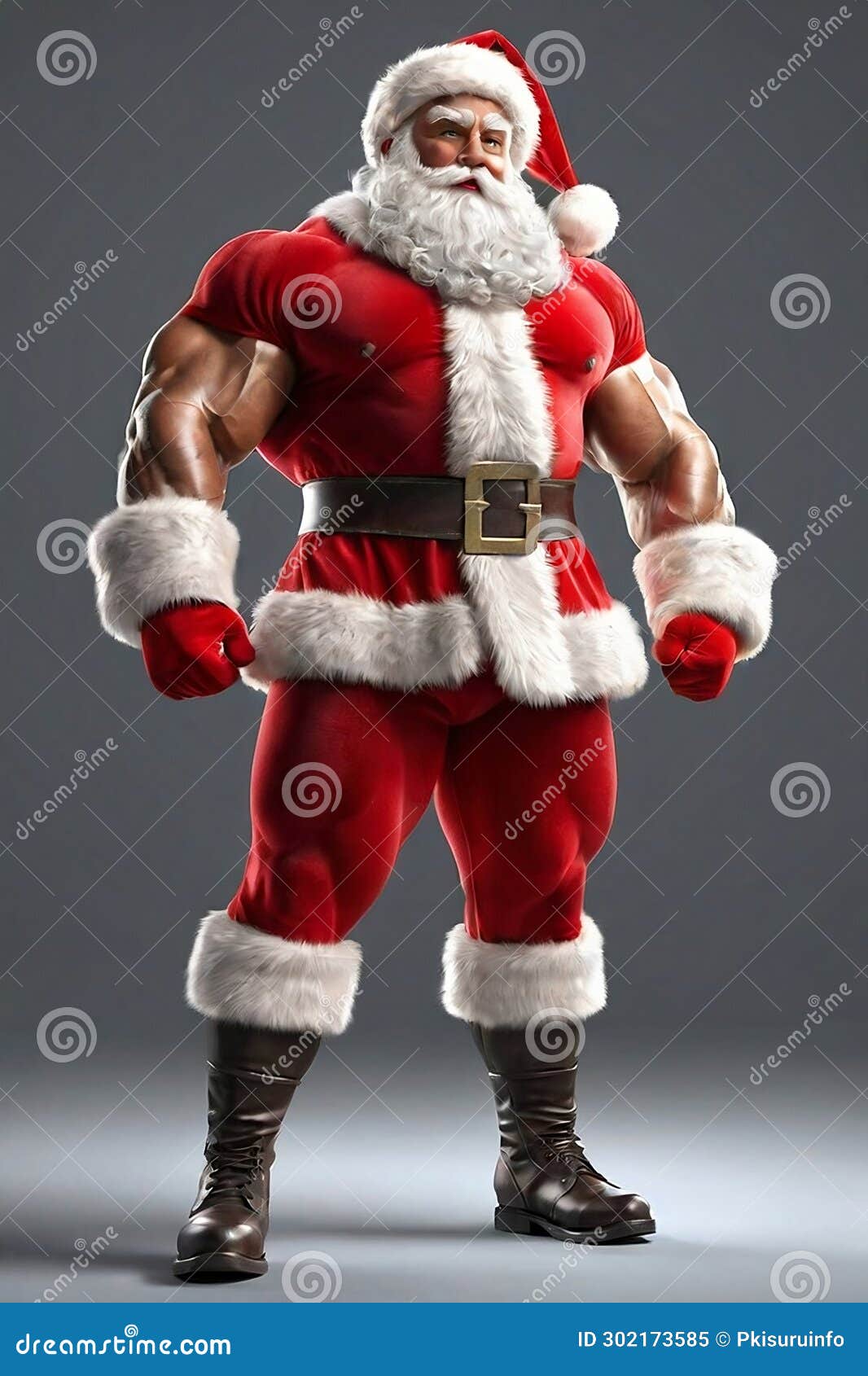 Bodybuilder Santa Claus. Festive Muscles in Full Display Stock ...