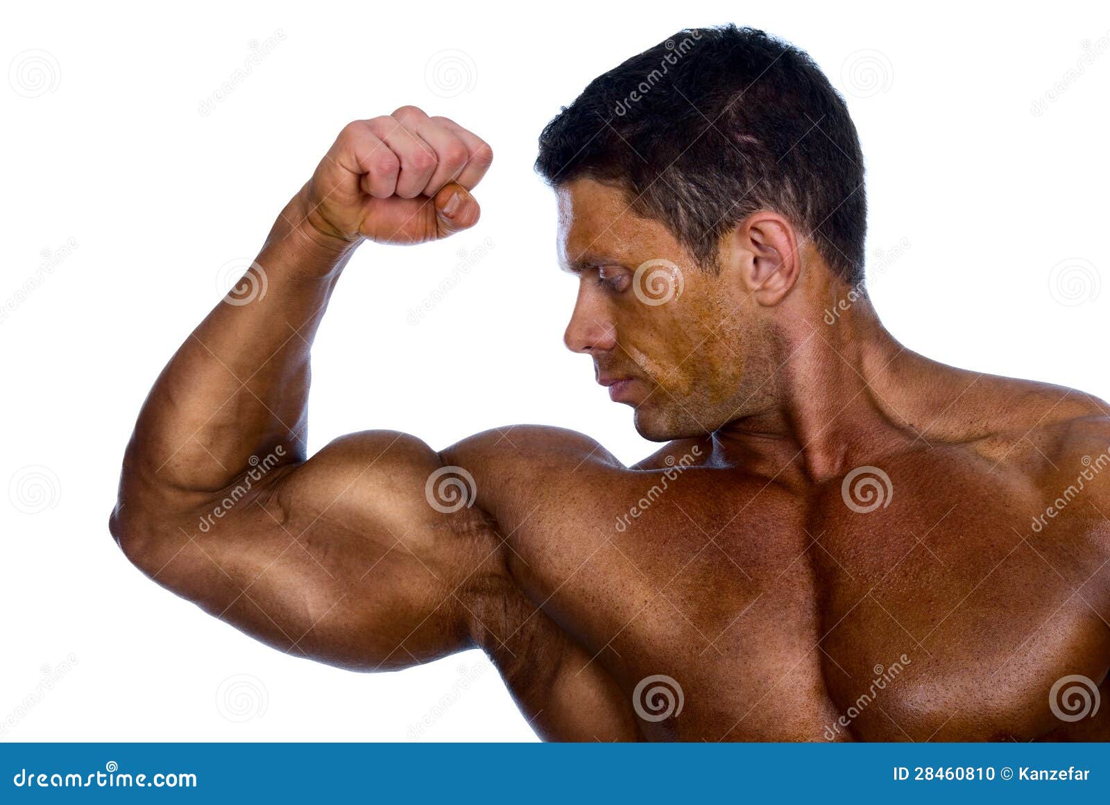 Bodybuilder Showing His Muscles Stock Photo - Image of caucasian, chest ...