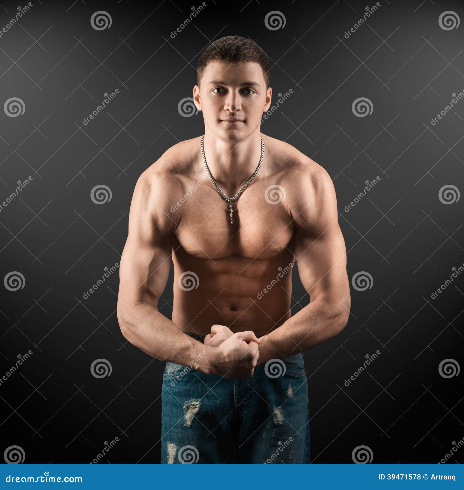 Bodybuilder Showing Muscles in the Arms Stock Photo - Image of ...