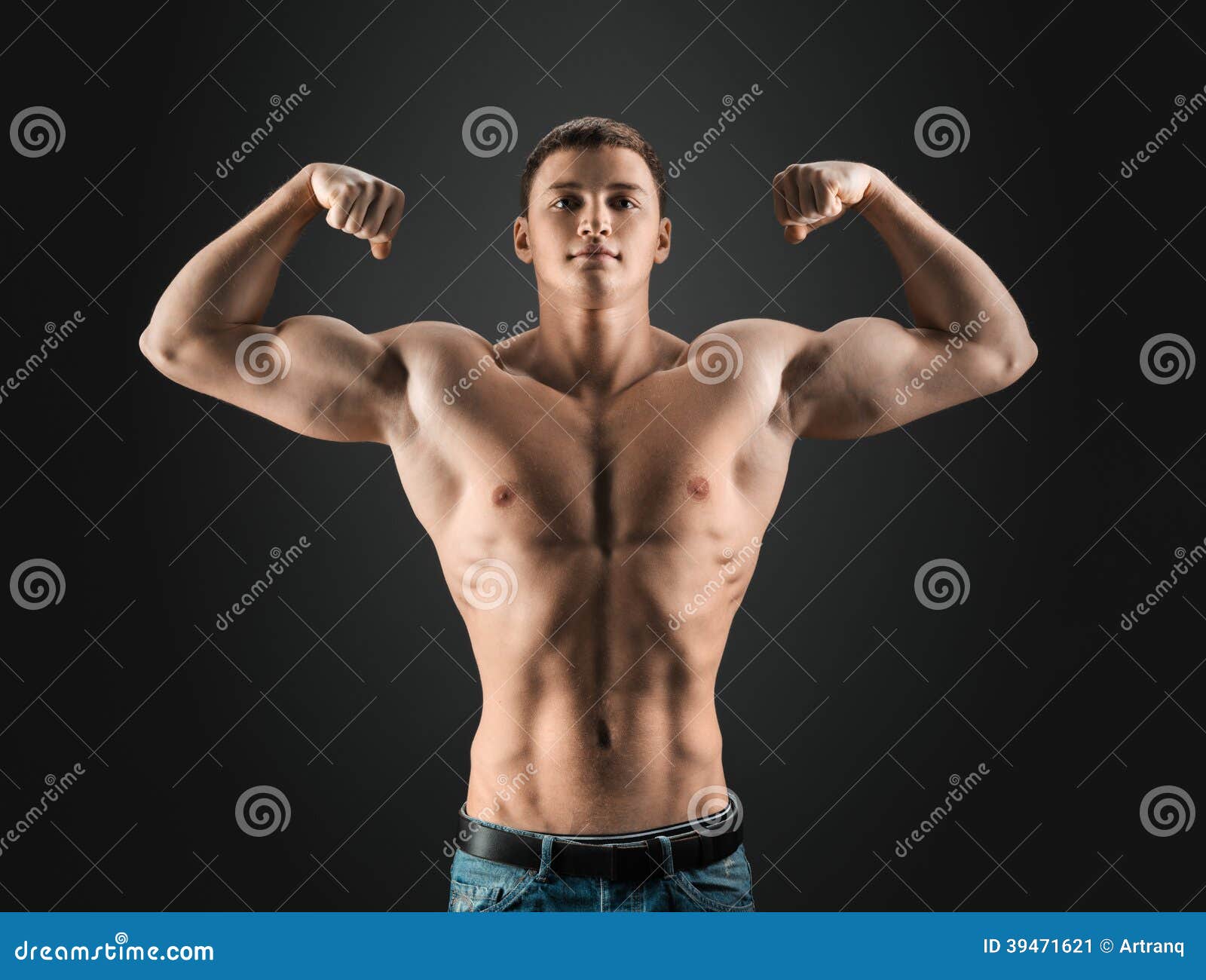 Bodybuilder Showing Muscles in the Arms Stock Image - Image of biceps ...