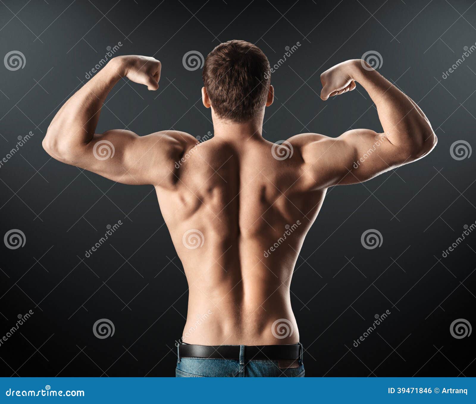 Bodybuilder Showing Muscles Back and Arms Stock Photo - Image of ...