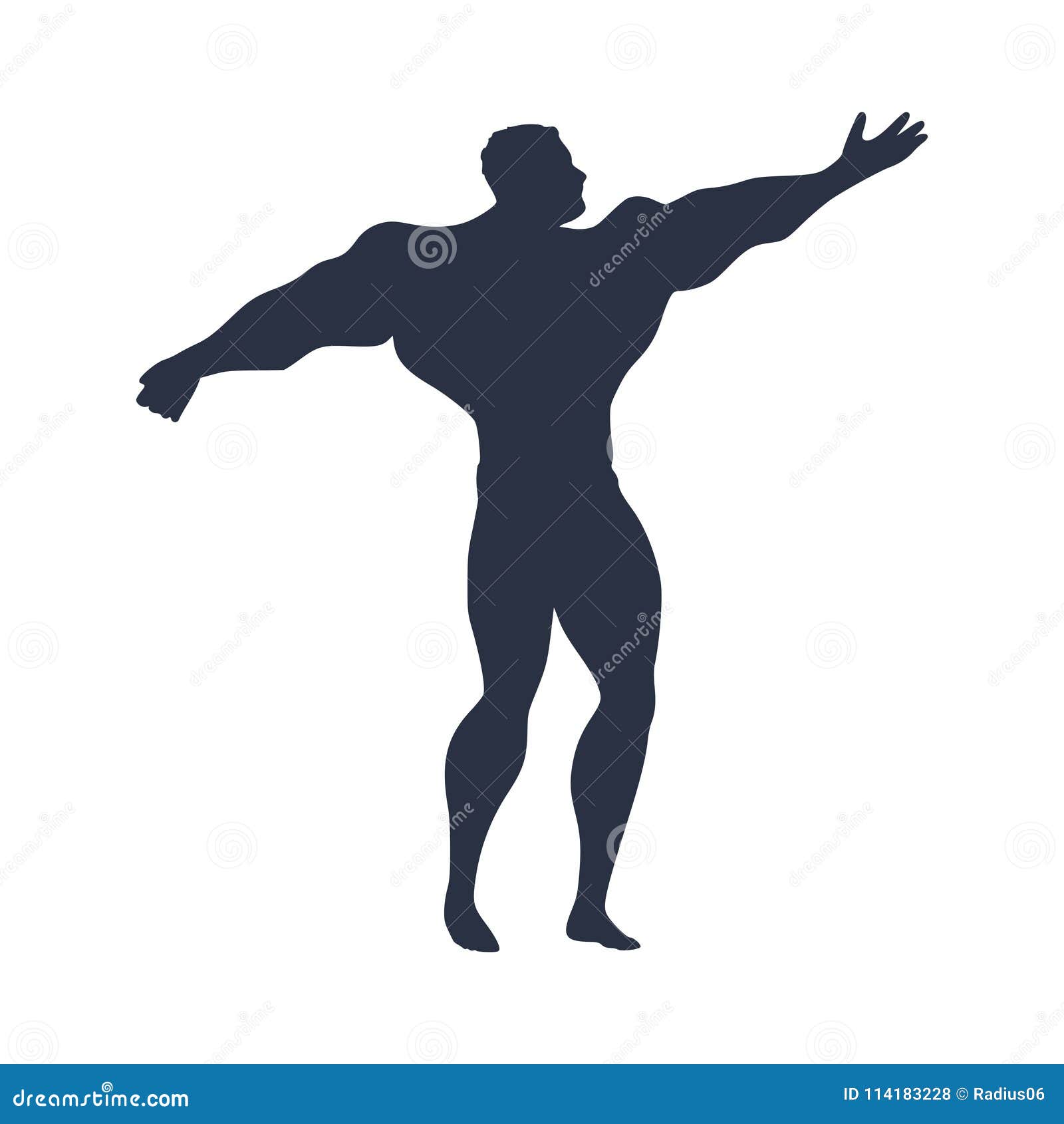 Bodybuilder Silhouette. Posing Man Stock Vector - Illustration of ...