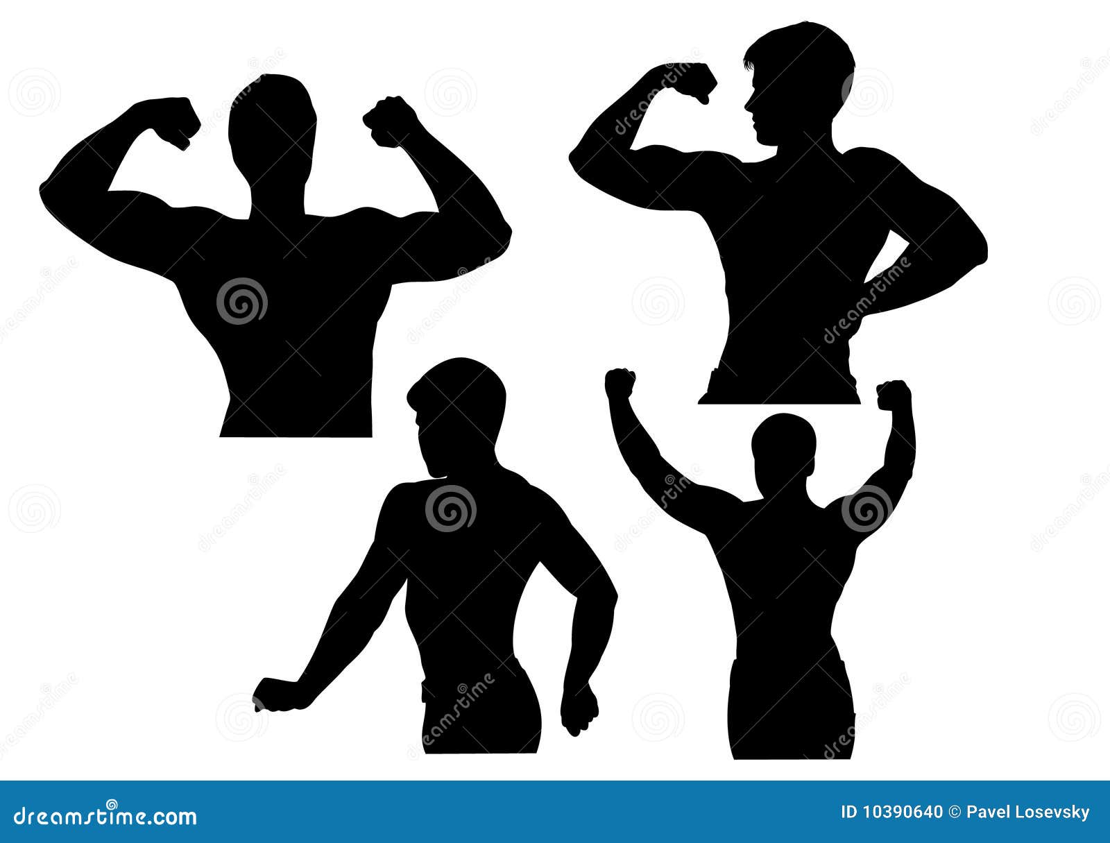 Bodybuilder Silhouette Isolated Icon Cartoon Vector | CartoonDealer.com ...